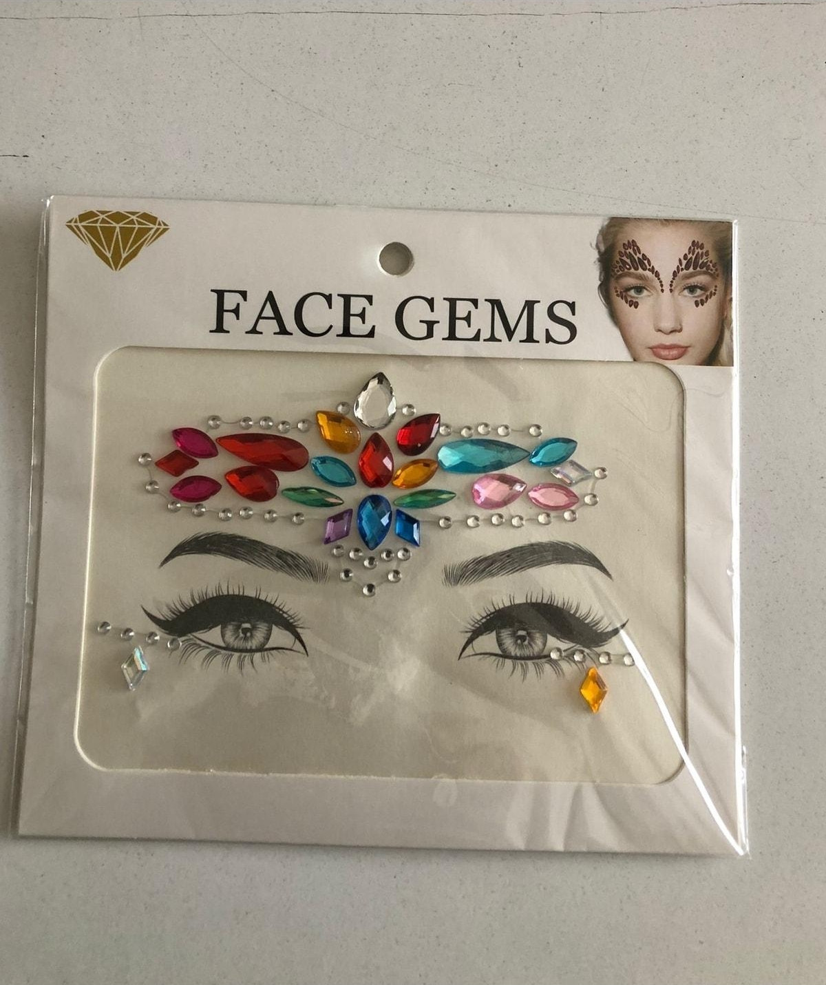 Airbrush Tattoo Kendinden Yapışkanlı Yüz Taşı Sticker Face Gems Model ...