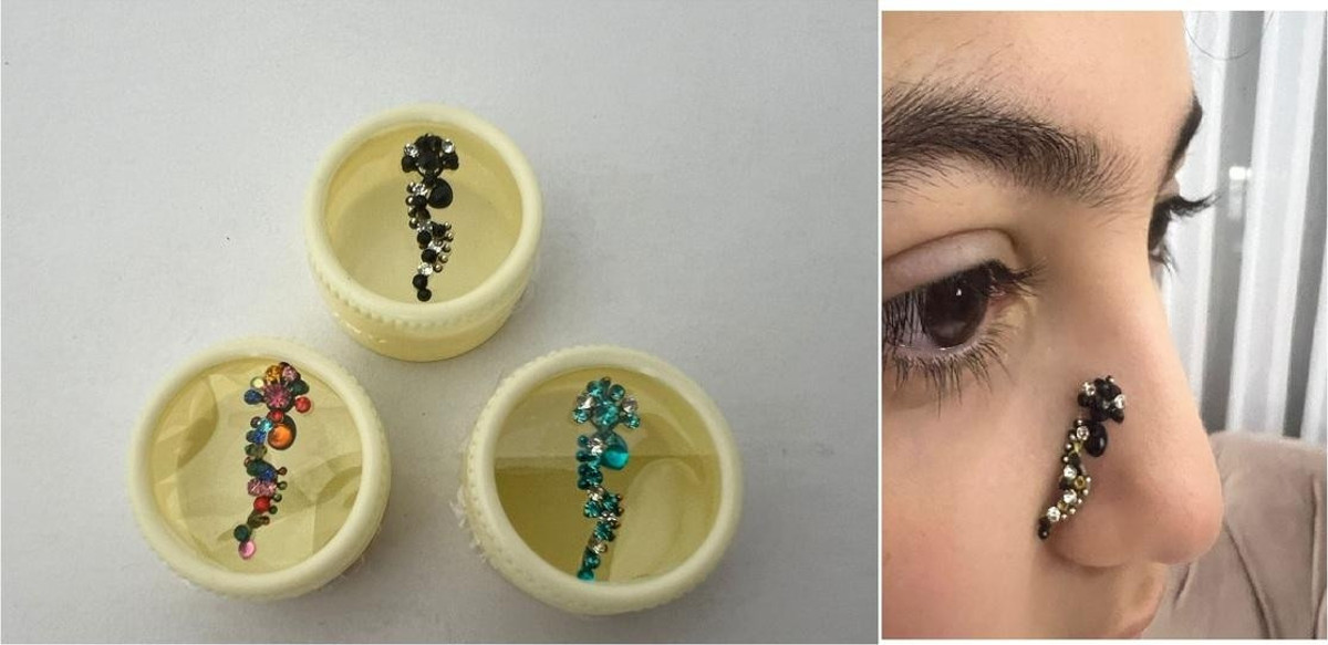 Airbrush Tattoo Yapışkanlı Yüz Taşı Face Gems 3 Adet Birden Burun ...