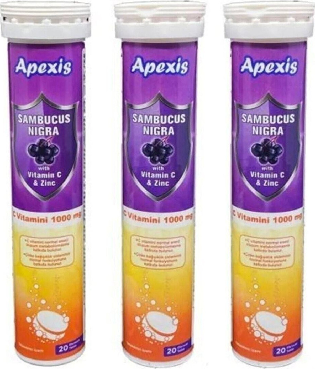 Apexis Sambucus Nigra Vitamin C 1000mg&zınc 3x20 Tablet - idefix