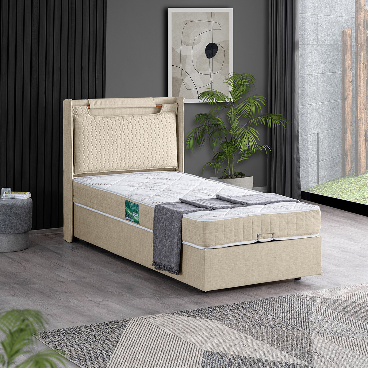 Setay Zagreb Tek Kişilik Baza Başlık Comfort Yatak Seti - idefix