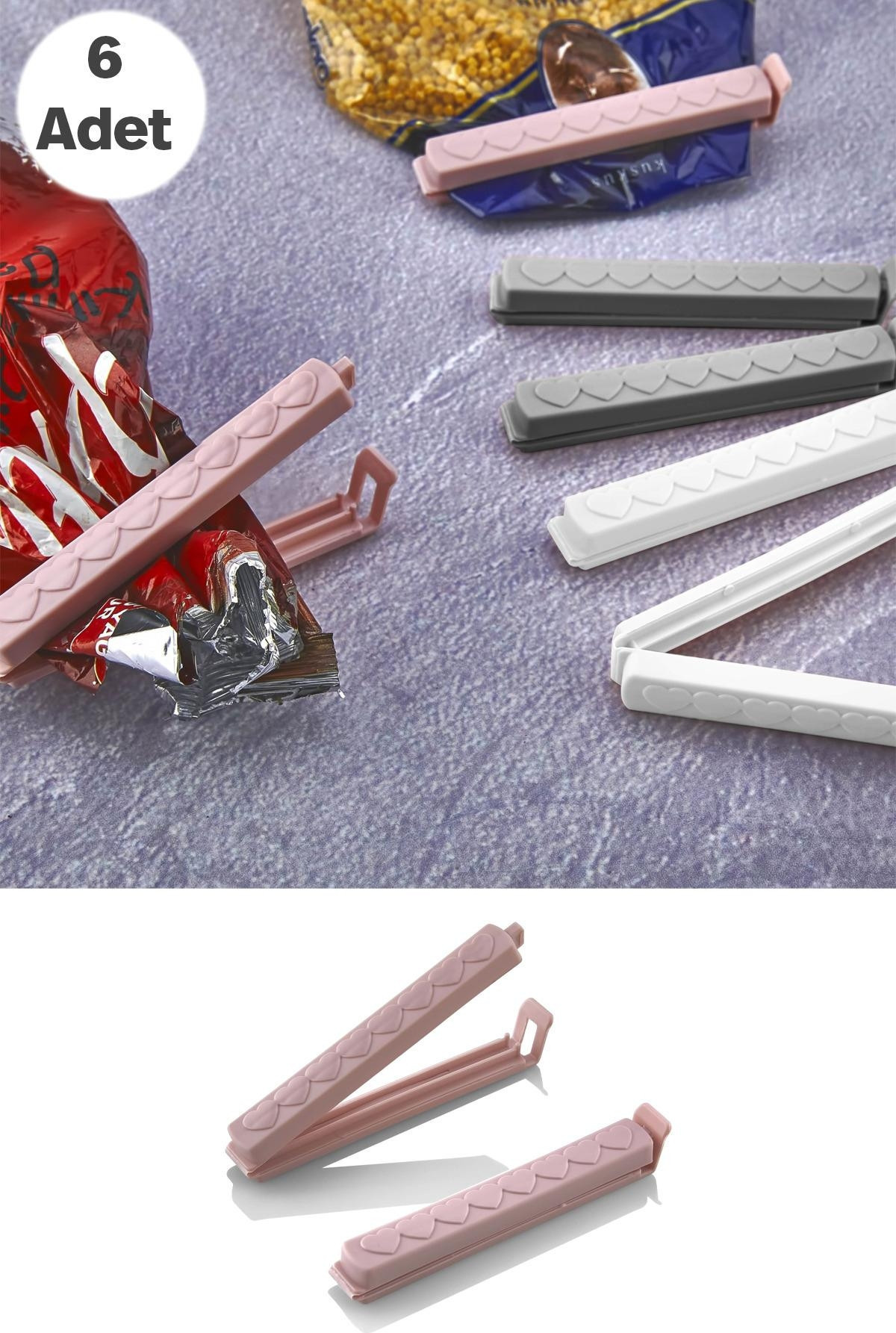 Selenica 6 Adet Poşet Klipsi-Ambalaj Kapatma Mandalı-Tekrar Kullanım ...