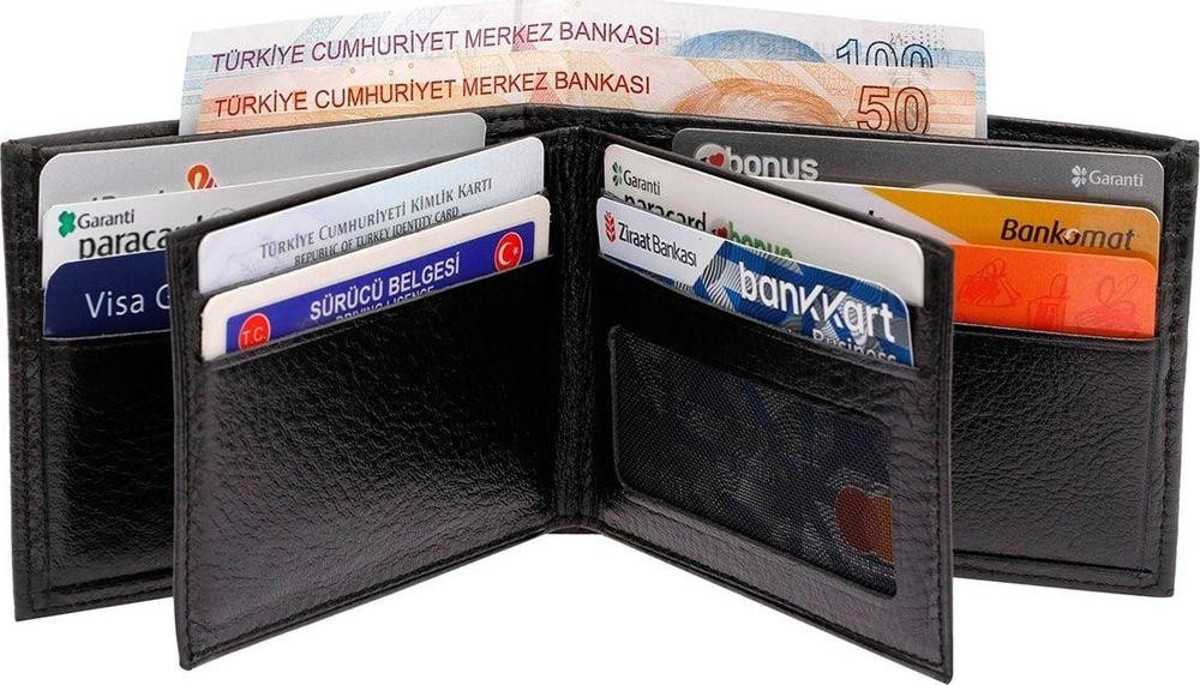 West Polo Bol Kartlık Bölmeli Hakiki Deri Erkek Cüzdan Kartlık - idefix