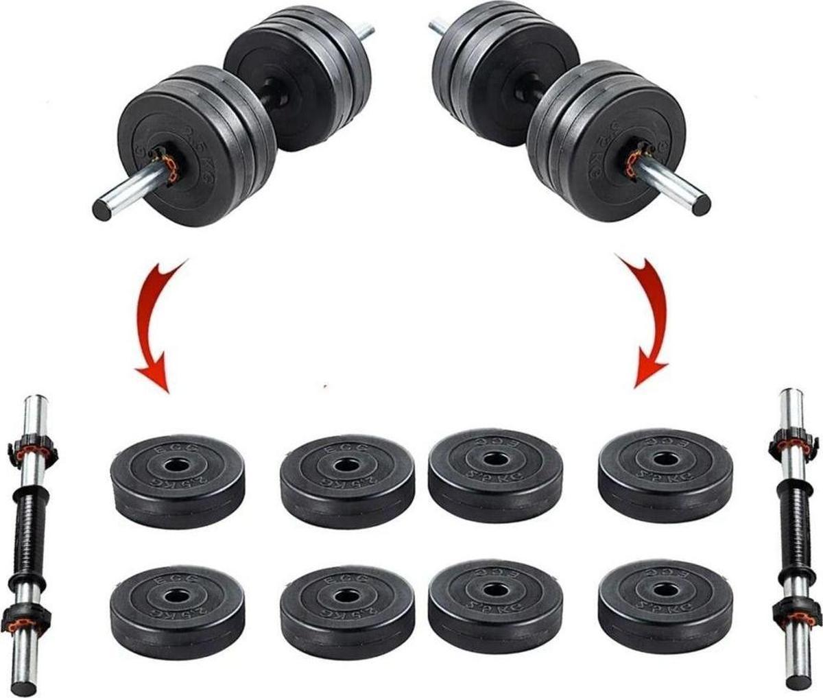 ECG 20 KG (8x2,5kg +2 adet Kısa bar=21kg ) Dambıl Seti ve Ağırlık Seti Vücut Geliştirme Aleti ...