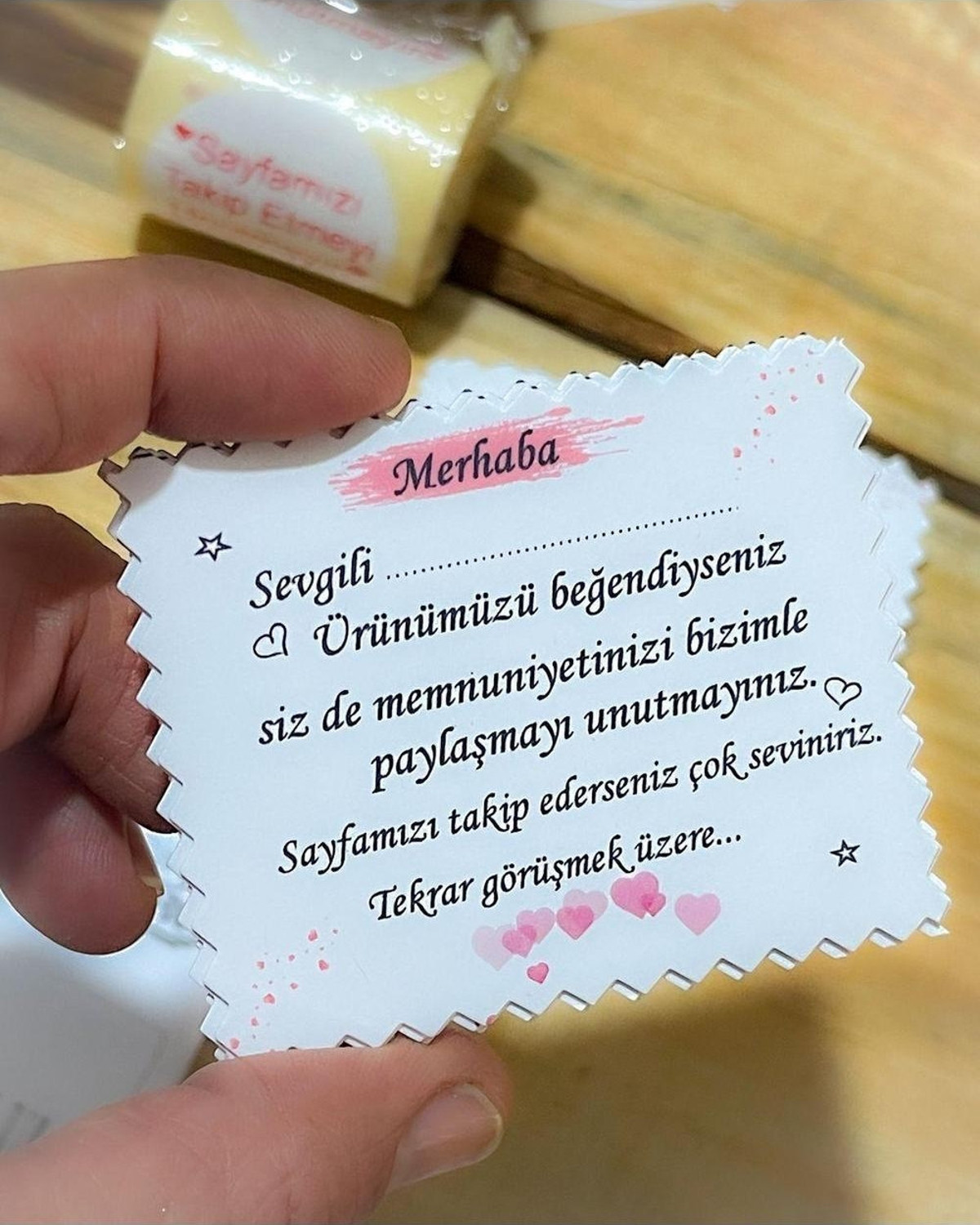 Butiksosyetik Sevgili Yazılı Not Kartı 5 x 8 cm 100 Adet (Teşekkür ...