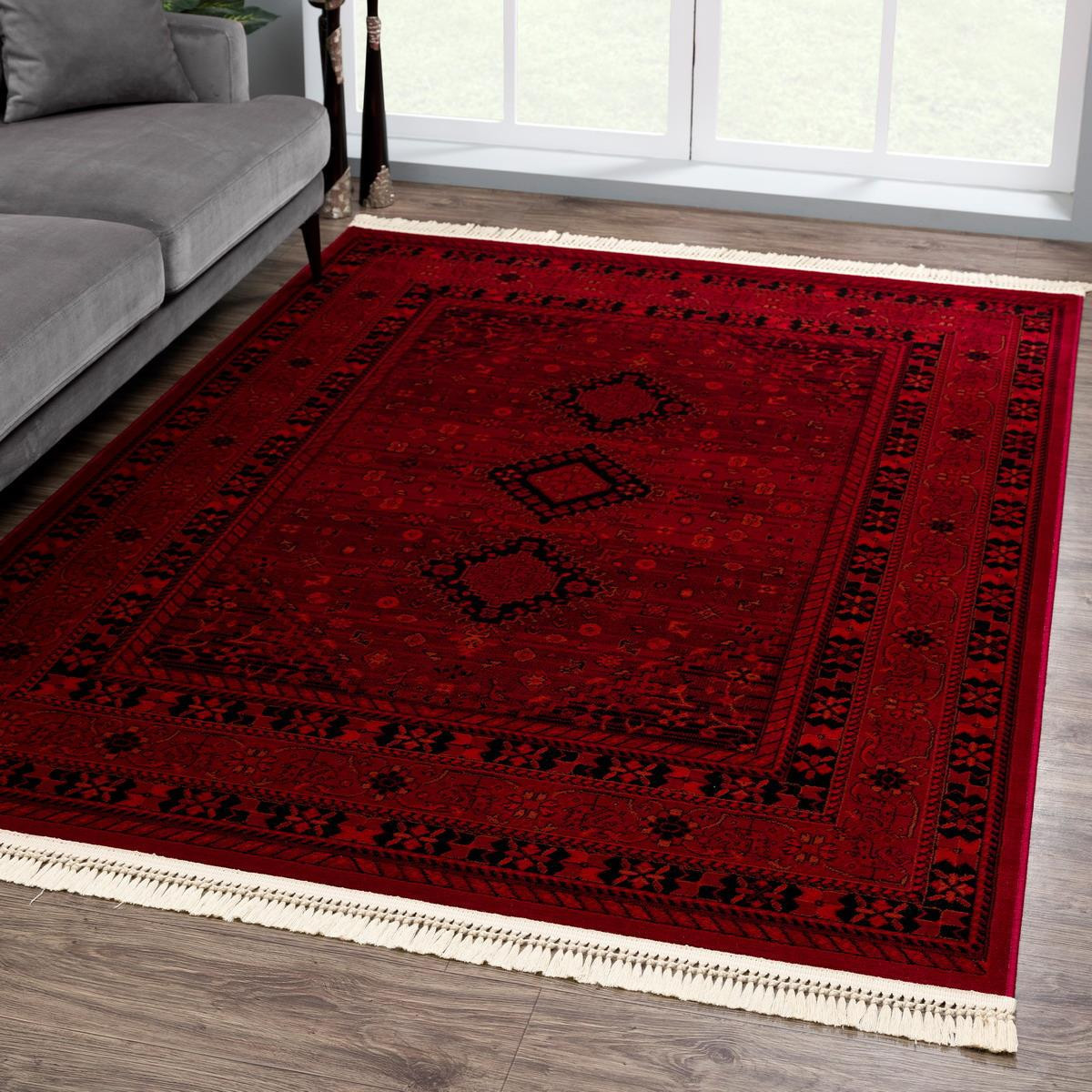 Afgan Türkmen Otantik Desenli Dokuma Salon ve Oturma Odası Halısı 2959H ...