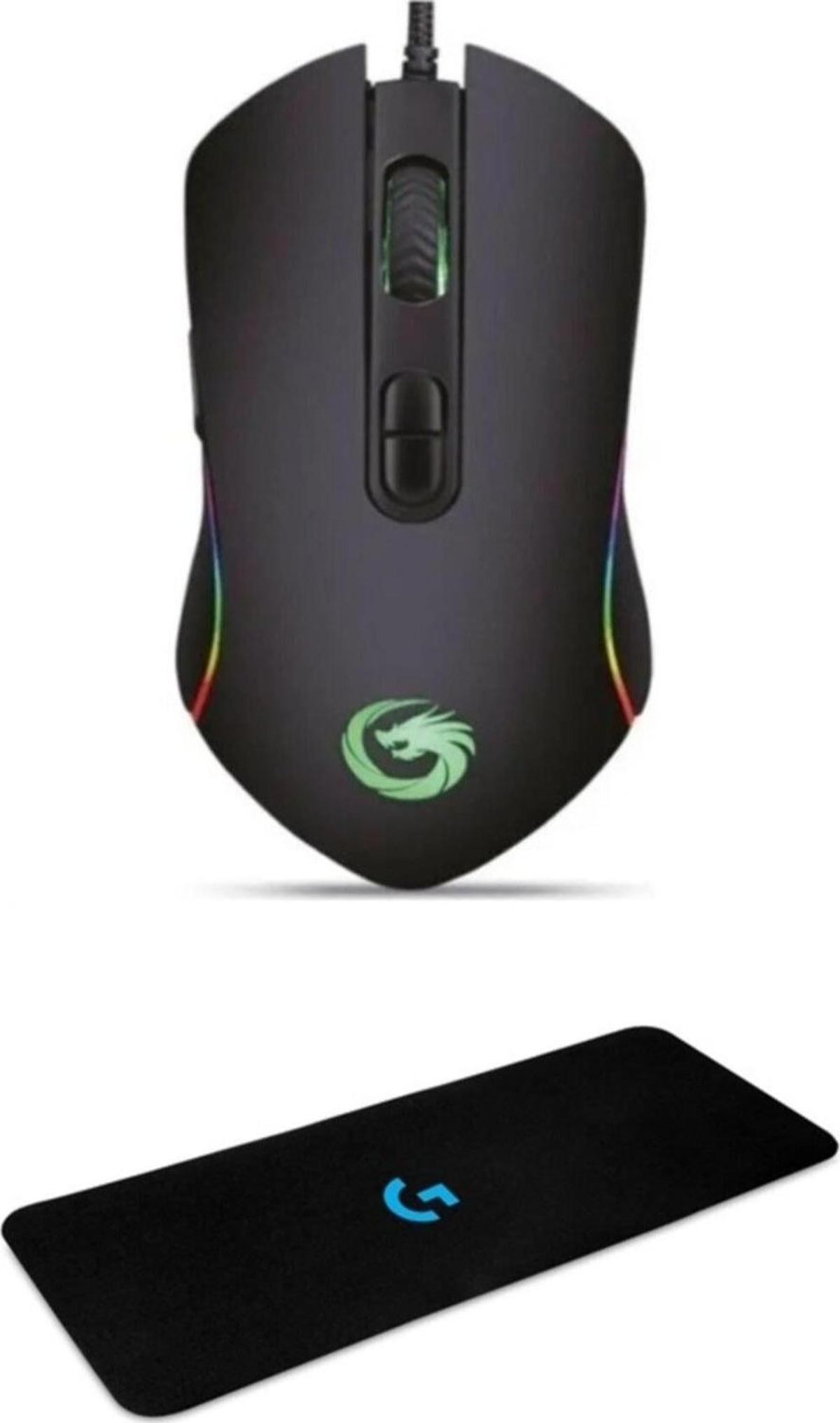 Lunatic Hawk Siyah Makrolu 6400Dpi RGB Ledli Gaming Oyuncu Mouse Drag ...