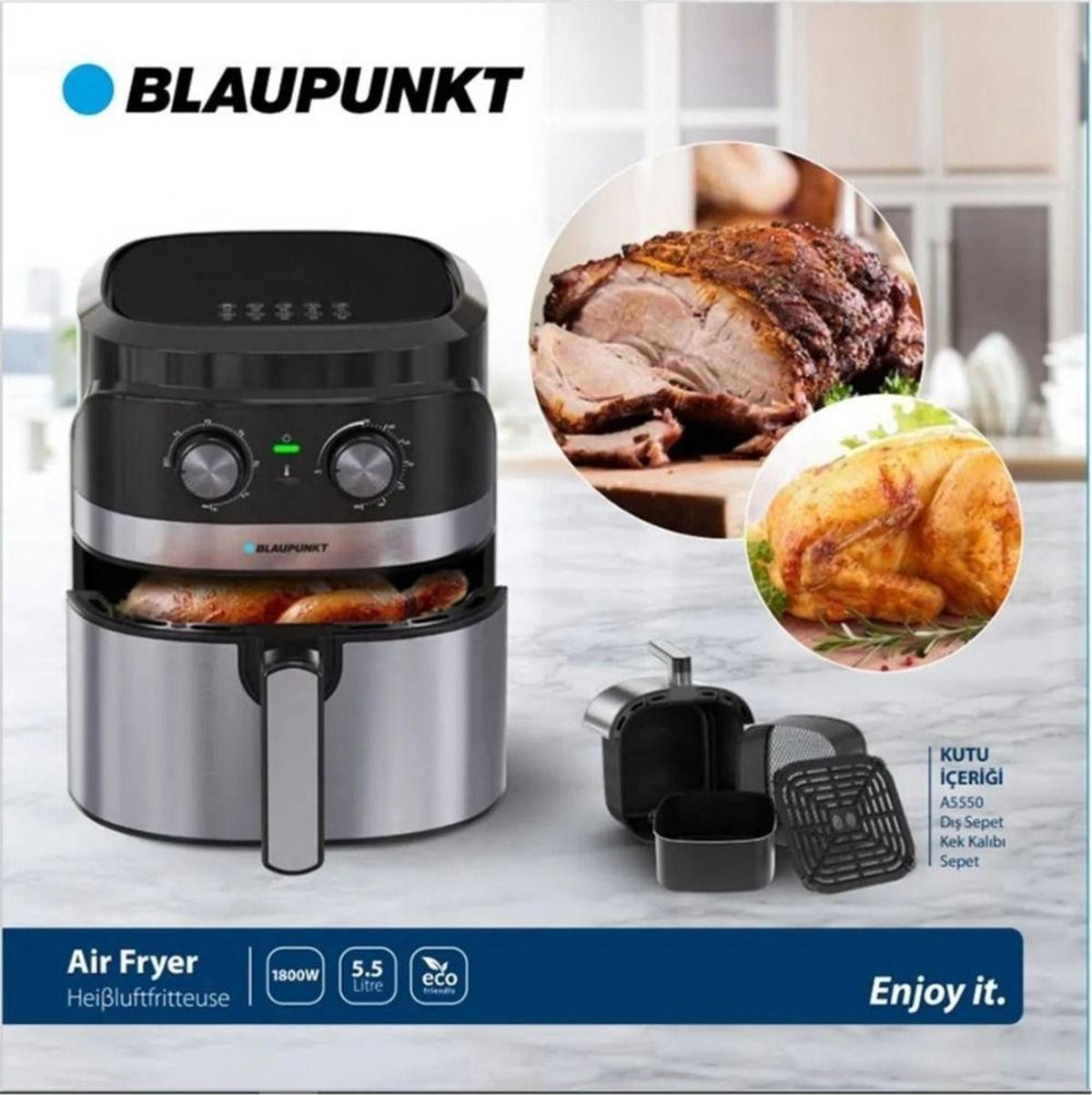 Blaupunkt A5550 Taste Master Tek Hazneli 5.5 Litre Air Fryer Fritöz 1800W Siyah - idefix