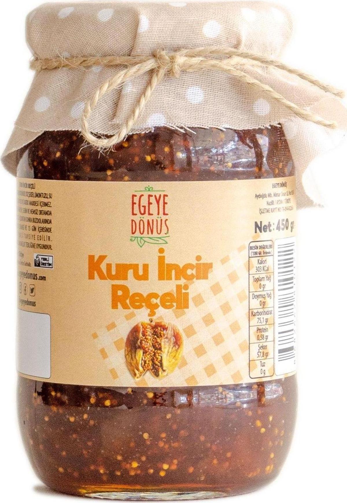 Egeye Dönüş Geleneksel Aydın Kuru Incir Reçeli Cam Kavanoz - 450 Gr ...