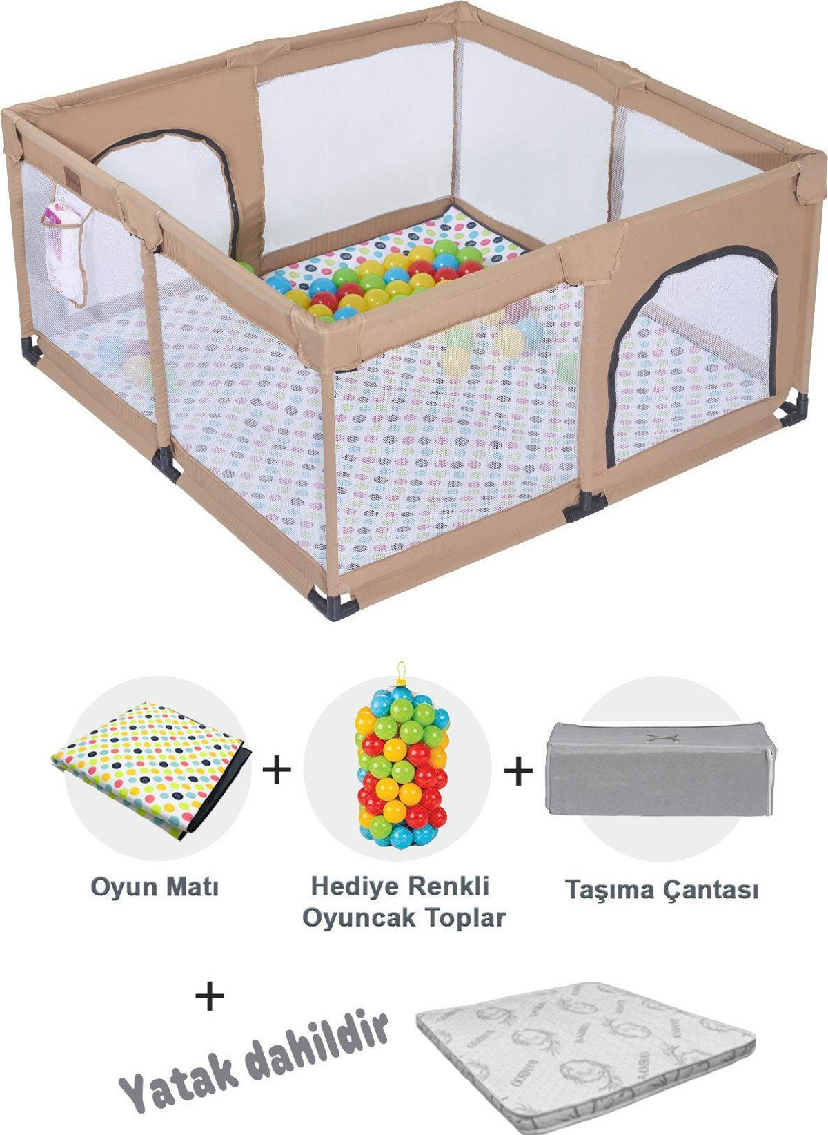 Hoffie Playard Güvenli Bebek Ve Çocuk Oyun Alanı Oyun Parkı 125x125 ...