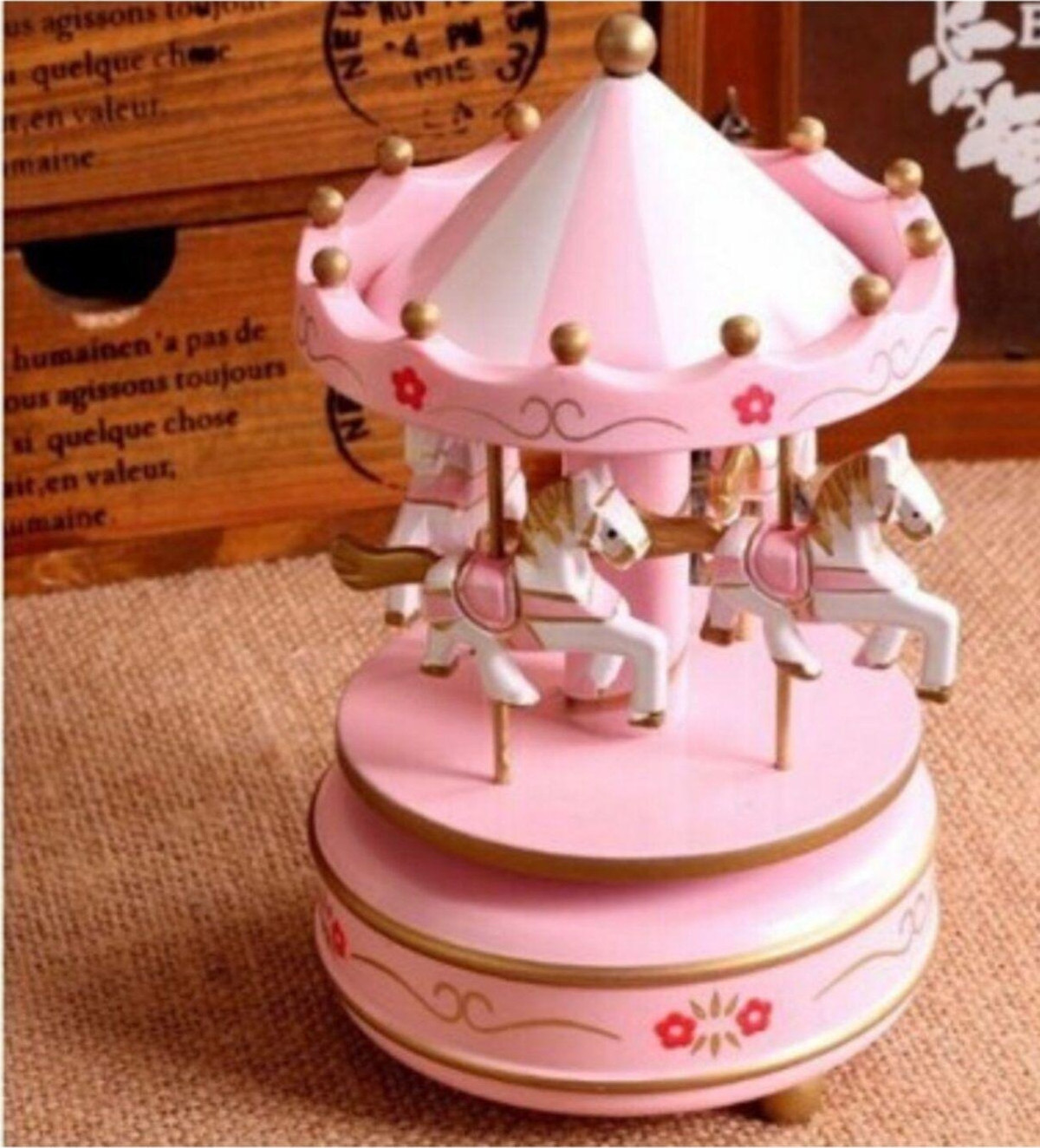 Adm Store Nostaljik Atlı Karınca Büyük Boy Müzik Kutusu Carusel - idefix