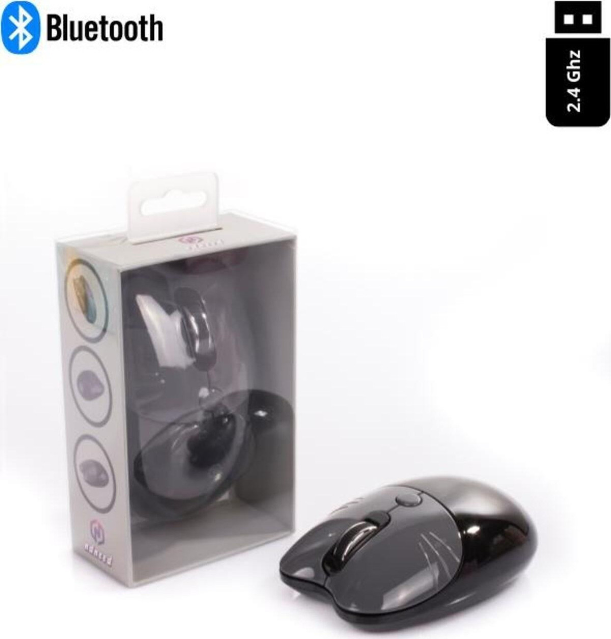 Sevimli Kedi Kablosuz Siyah Bluetooth Mouse - idefix