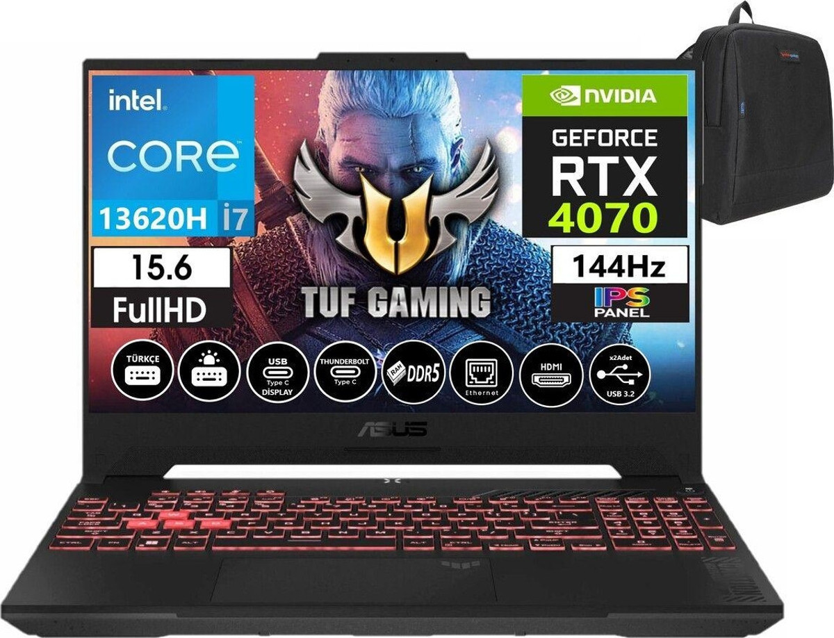Asus Tuf Gaming F15 FX507VI-LP096 13. Nesil Intel I7-13620H 96GB Ddr5 ...