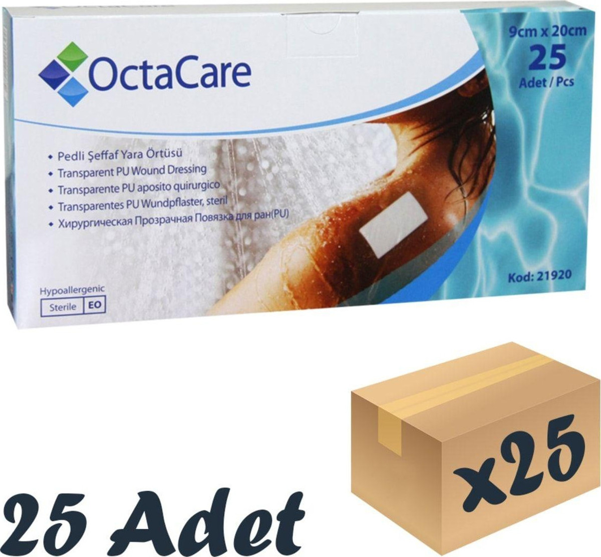 Medikaltec Şeffaf Pedli Su Geçirmez Yara Örtüsü 9cm X 20cm 25 Adet ...