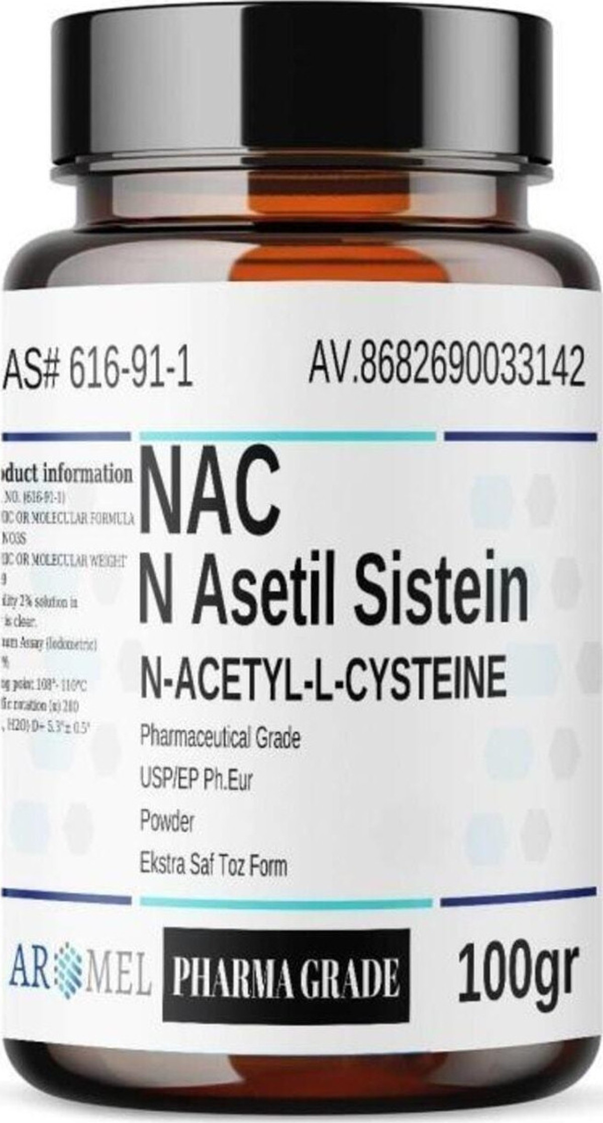 Aromel Nac, N Asetil Sistein | 100 Gr | N-Acetyl L Cysteine | Toz Form ...