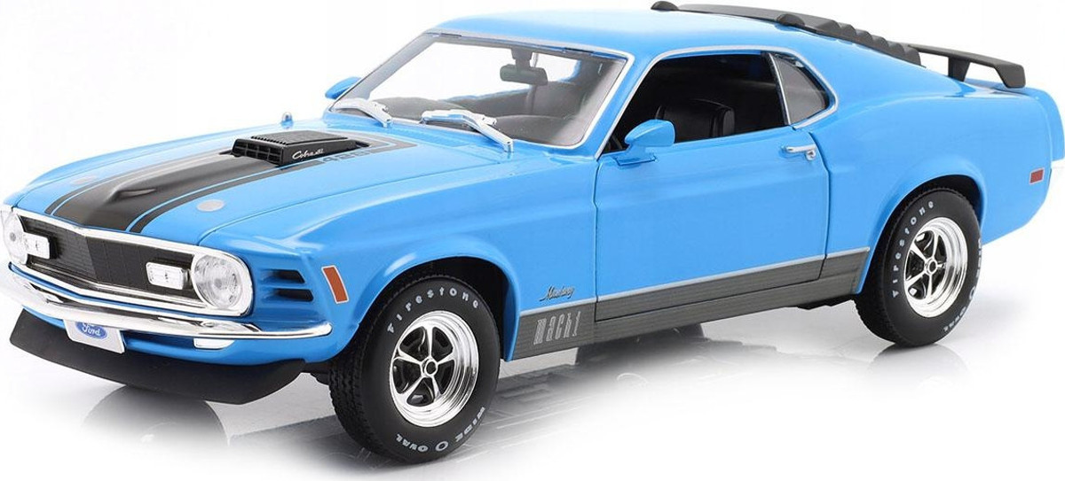 Maisto 1/18 1970 Ford Mustang Mach 1 - Mavi - idefix