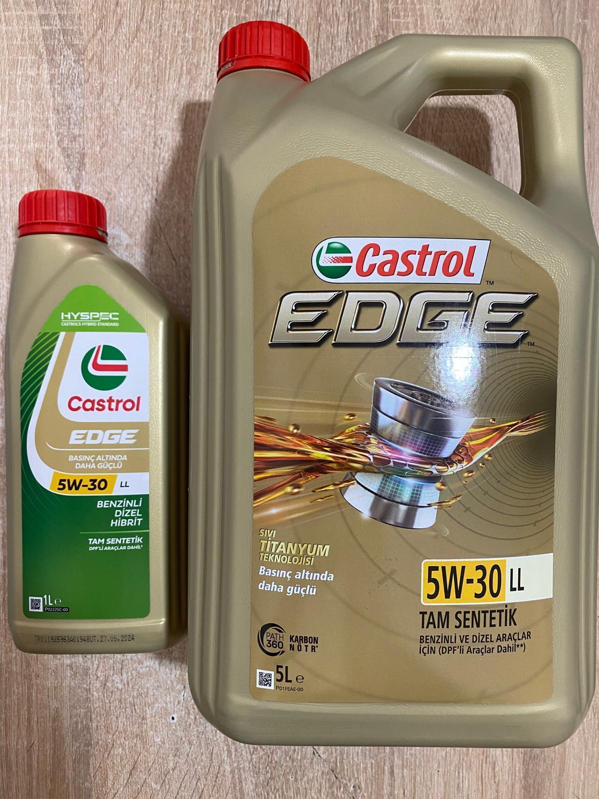 Castrol Edge 5W-30 LL Tam Sentetik Motor Yağı ( 5L + 1L ) 6L ( Üretim Yılı 2024 ) - idefix