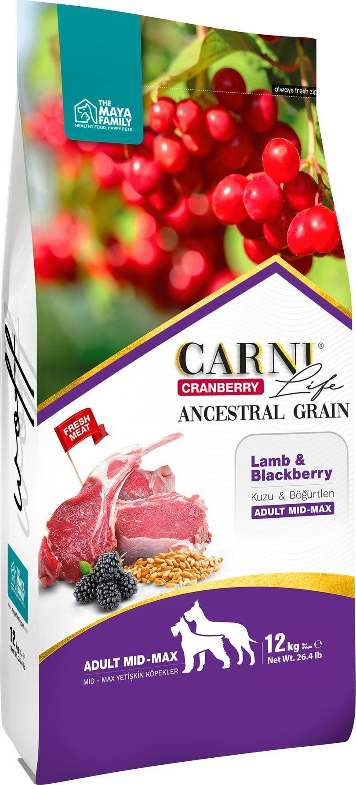 Carni Life Kızılcık Kuzu Etli Ve Böğürtlenli Orta Ve Büyük Yetişkin ...