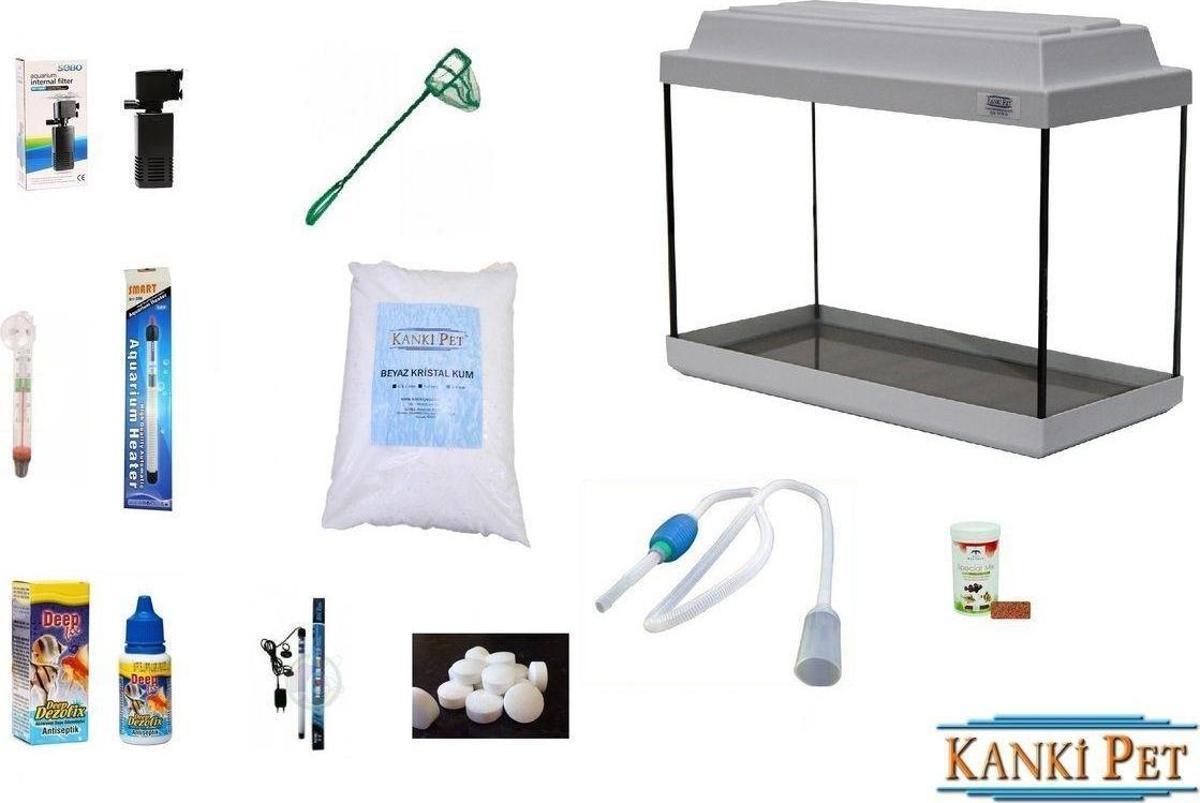 Kanki Pet 50 Cm Beyaz Tam Kapaklı full hazır Set 39 Litre - idefix