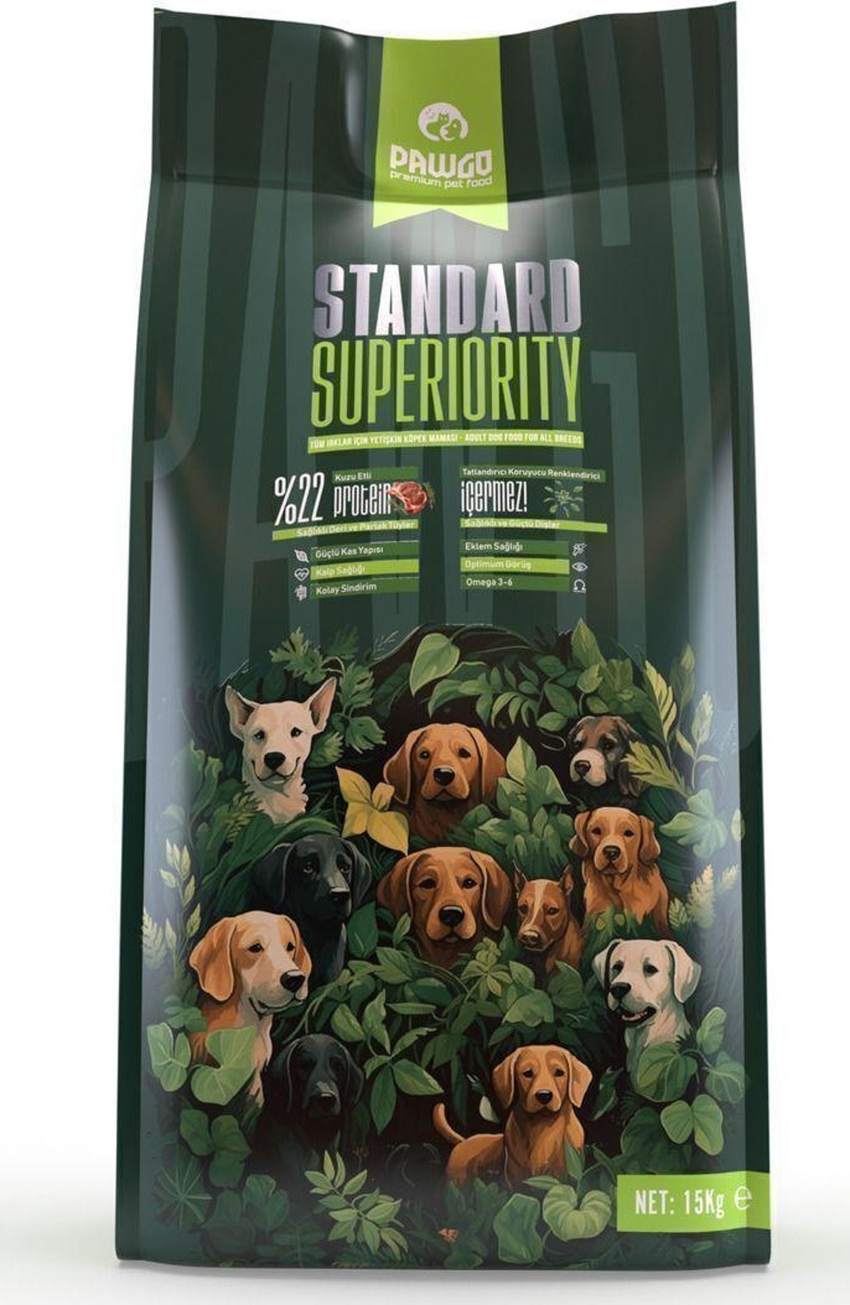 PAWGO Standard Superiority Kuzu Etli Yetişkin Köpek Maması 15 Kg
