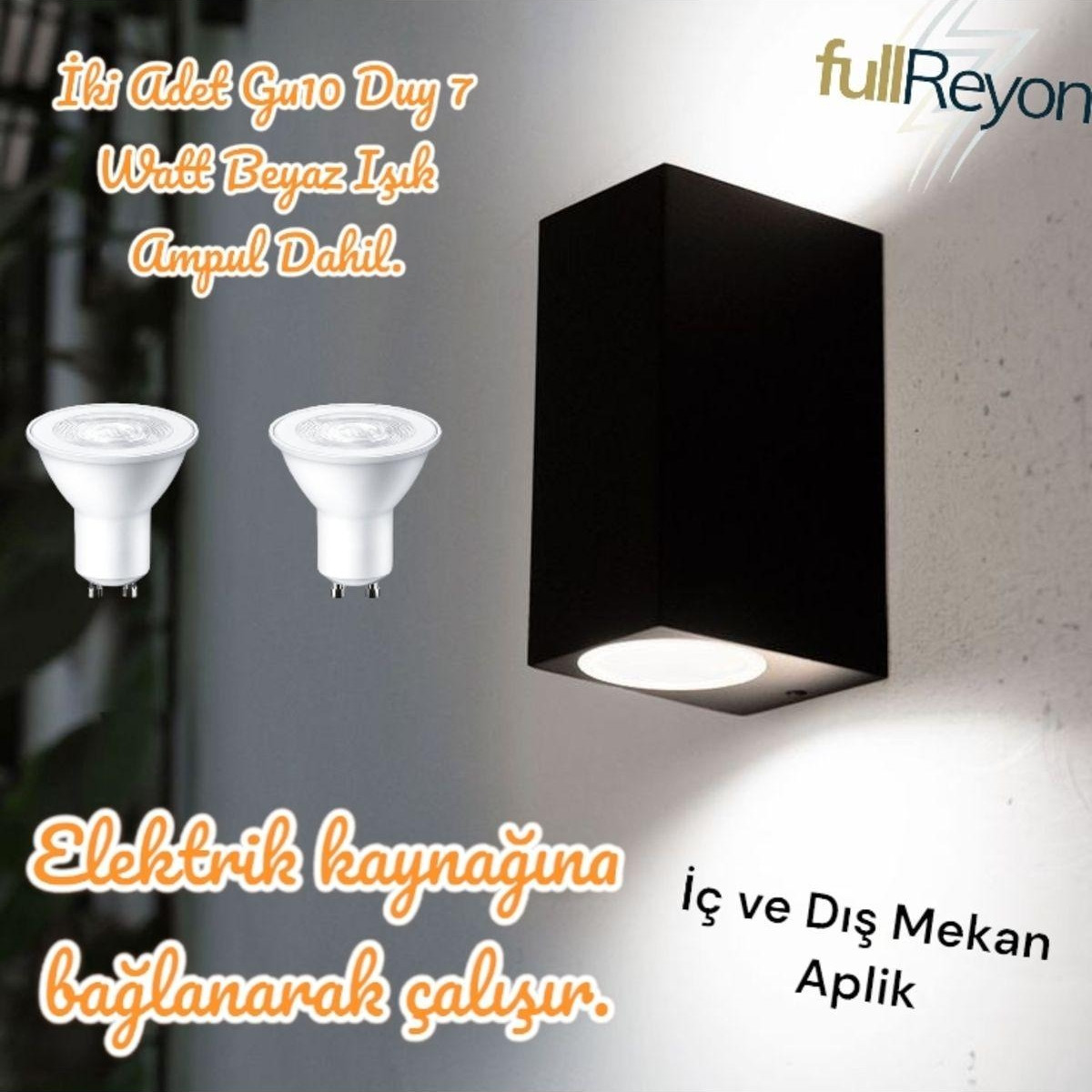 Full Reyon 14 Watt Beyaz Işık Siyah Kasa Çift Yönlü İç Ve Dış Mekan ...