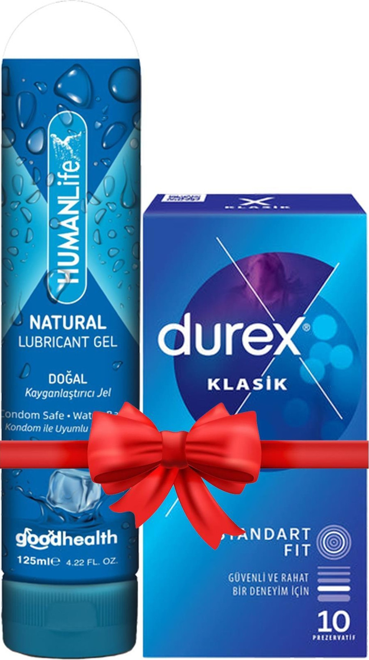 Durex Klasik Prezervatif 10'lu + Humanlife Doğal Kayganlaştırıcı Jel ...