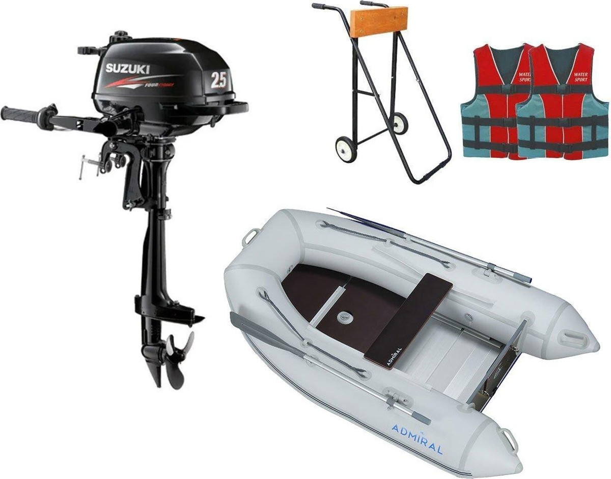 Suzuki 2.5 Hp Deniz Motoru + Admiral 230 Alüminyum Tabanlı Bot - idefix