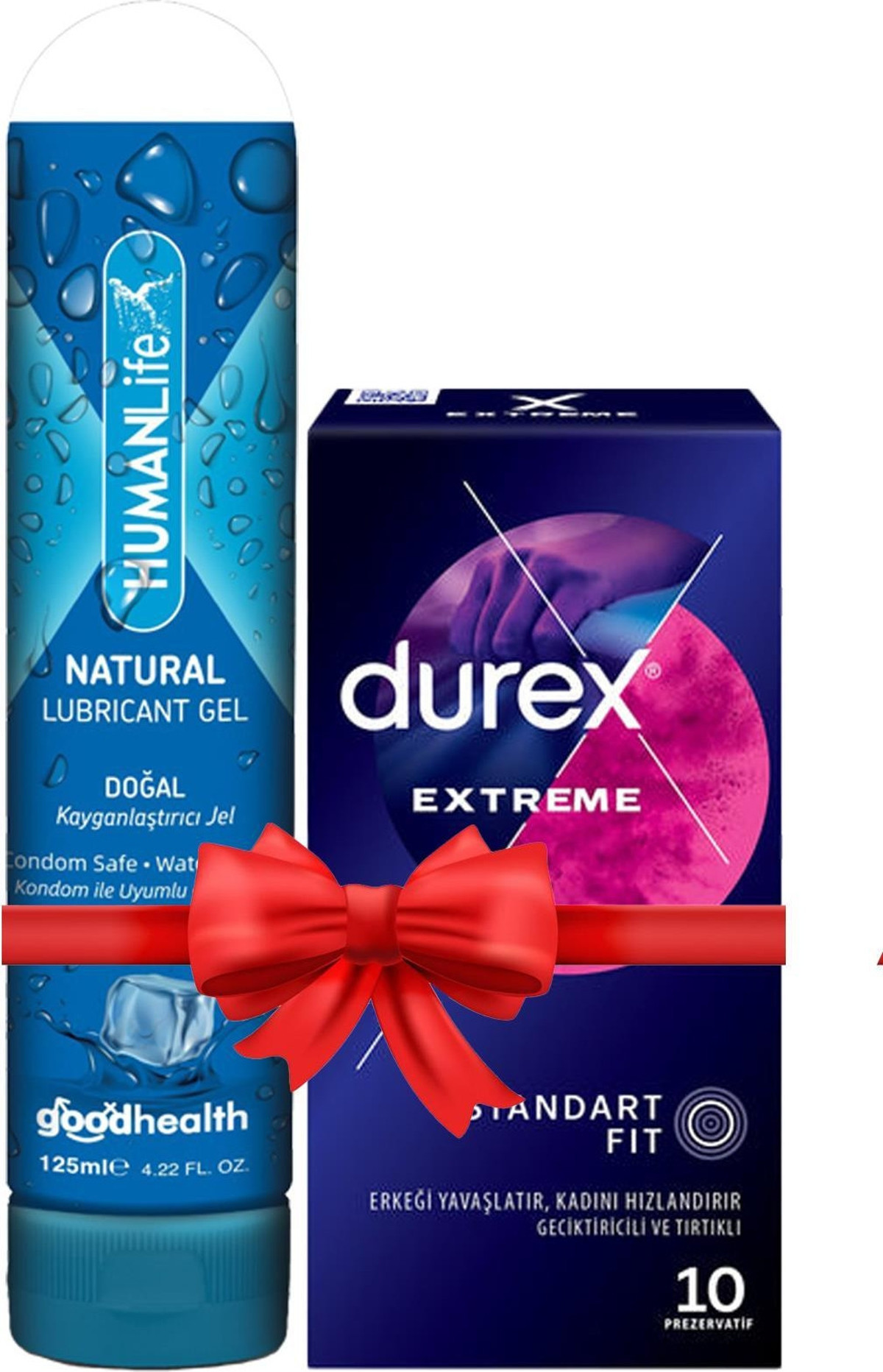 Durex Extreme Prezervatif 10'lu + Humanlife Doğal Kayganlaştırıcı Jel ...