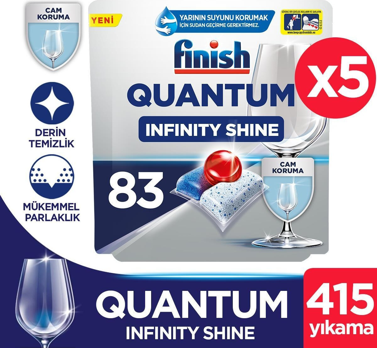 Finish Quantum Infinity Shine 415 Kapsül Bulaşık Makinesi Deterjanı ...