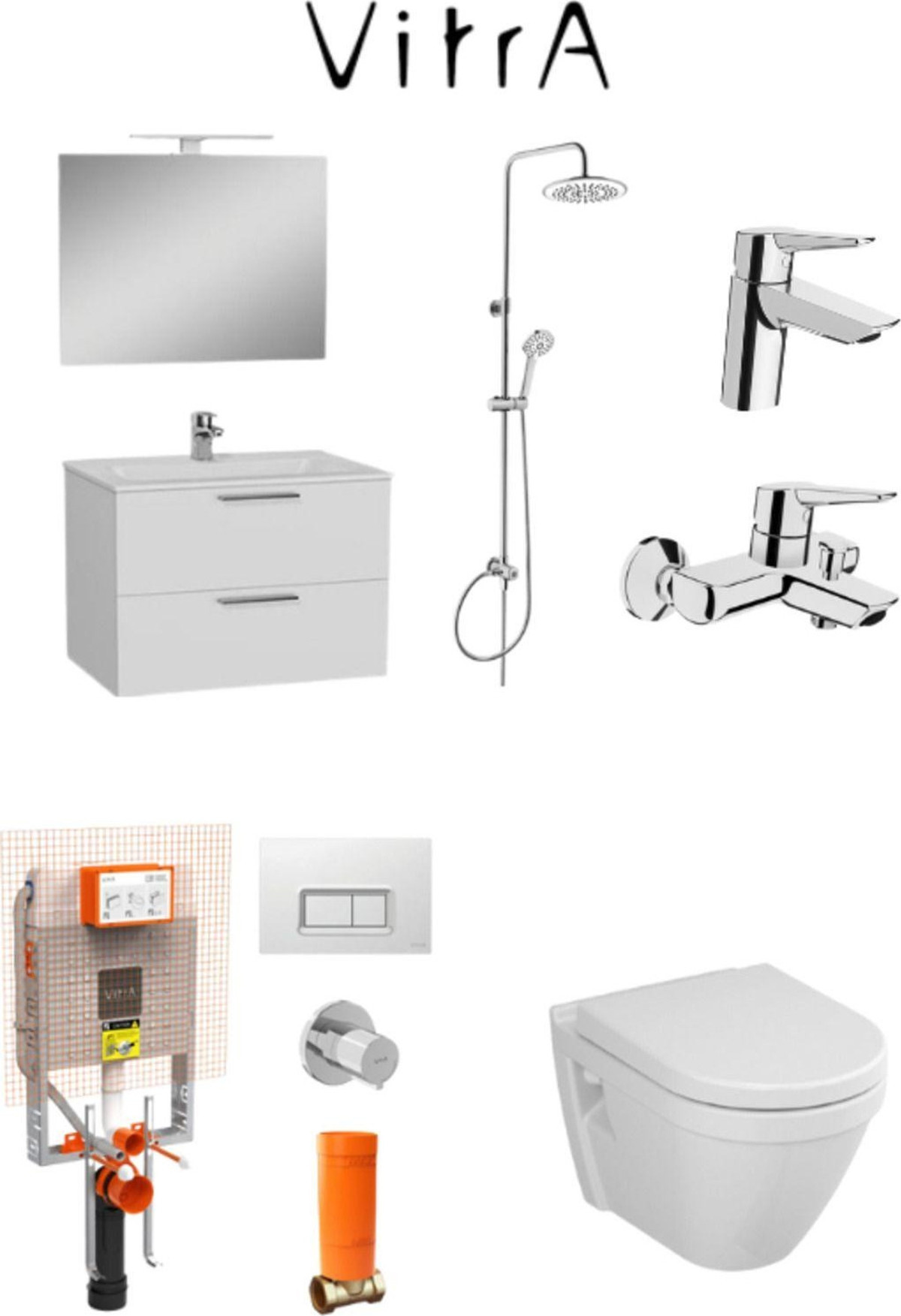 VitrA 6’Lı Paket Klozet Dolap Batarya Seti - idefix