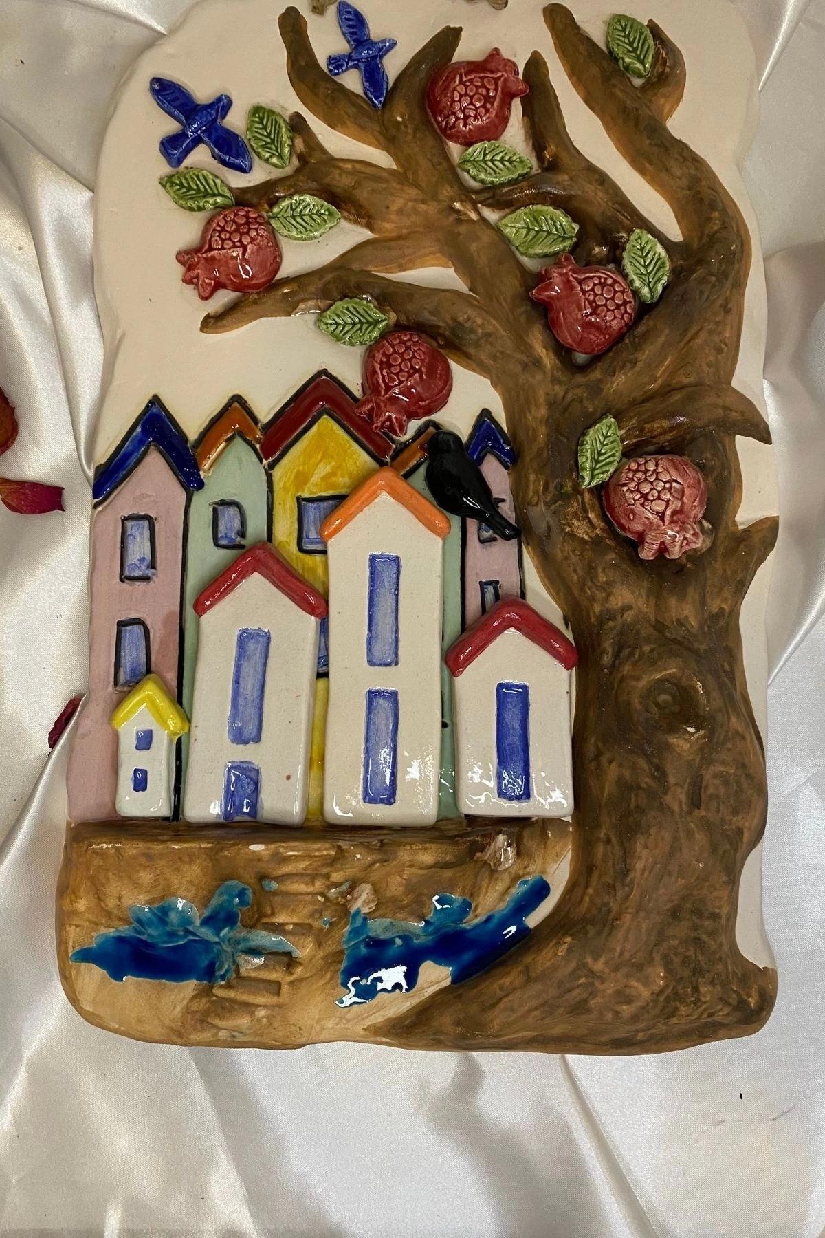 Yaşam Ağacı Nazar Ağacı Seramik Duvar Panosu Bolluk Bereket Nar Ağacı ...