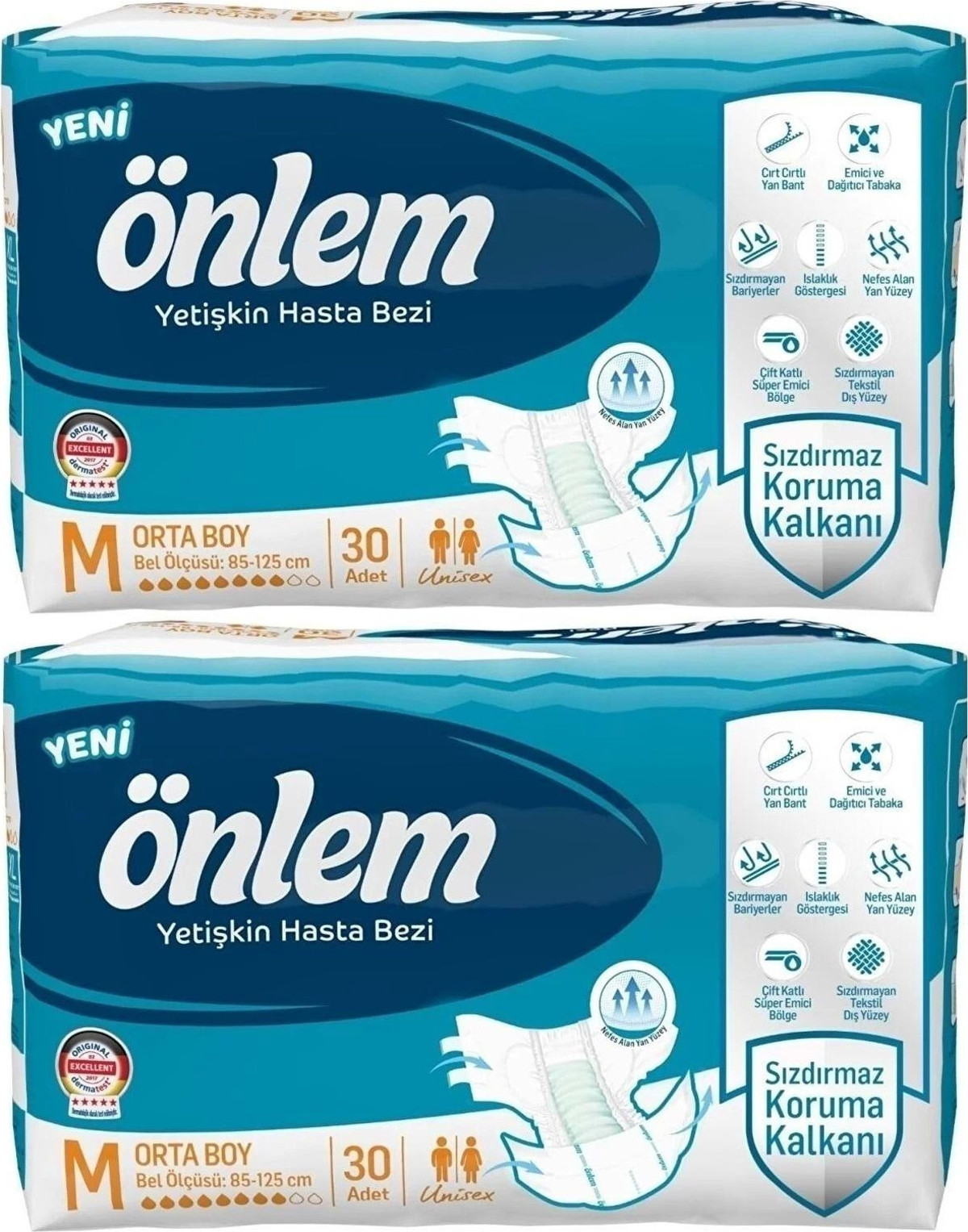 ÖNLEM Hasta Bezi Bel Bantlı Tekstil Yüzey Medium Orta 60 Adet - idefix