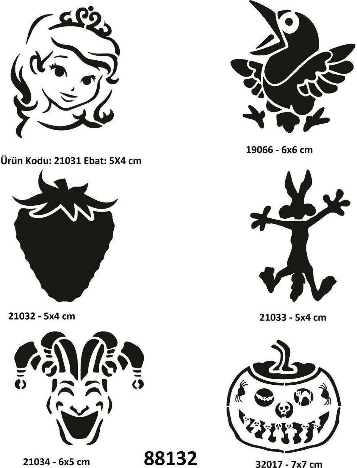 Airbrush Tattoo Çocuksu Semboller 6 Adet Geçici Dövme Kalıbı Spreysiz ...