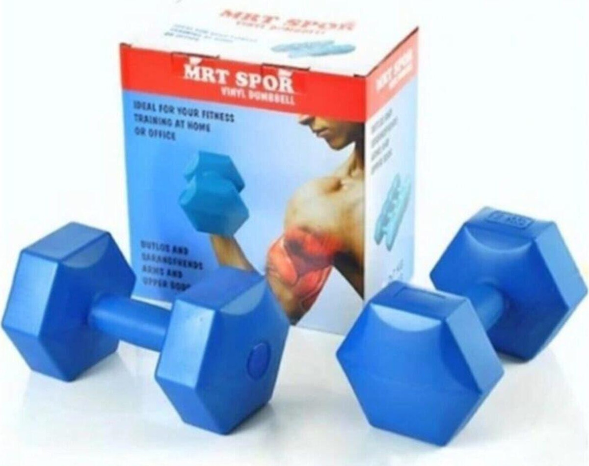 MRT SPORT Fitness Spor Dumbell Ağırlık Seti 6 Kg Köşeli Plastik - idefix