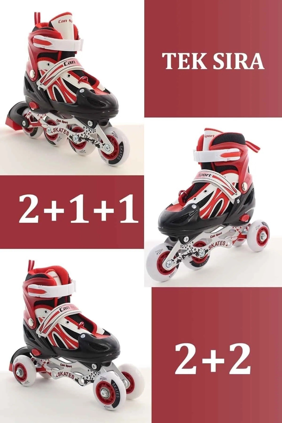 Paten Ayarlanabilir 2+2 , 2+1 Metal Gövde Alıştırma Pateni Çantalı ...