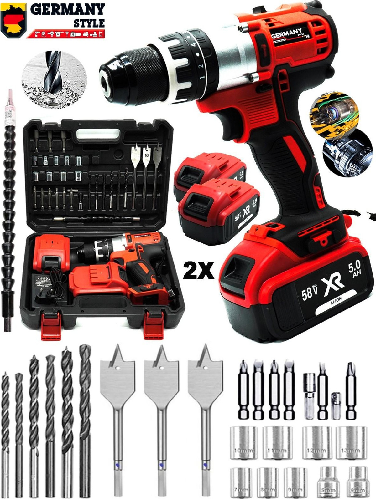 Germany Style Alman PRO-512VX Çift Akülü Darbeli Kart Soğutmalı Torklu ...