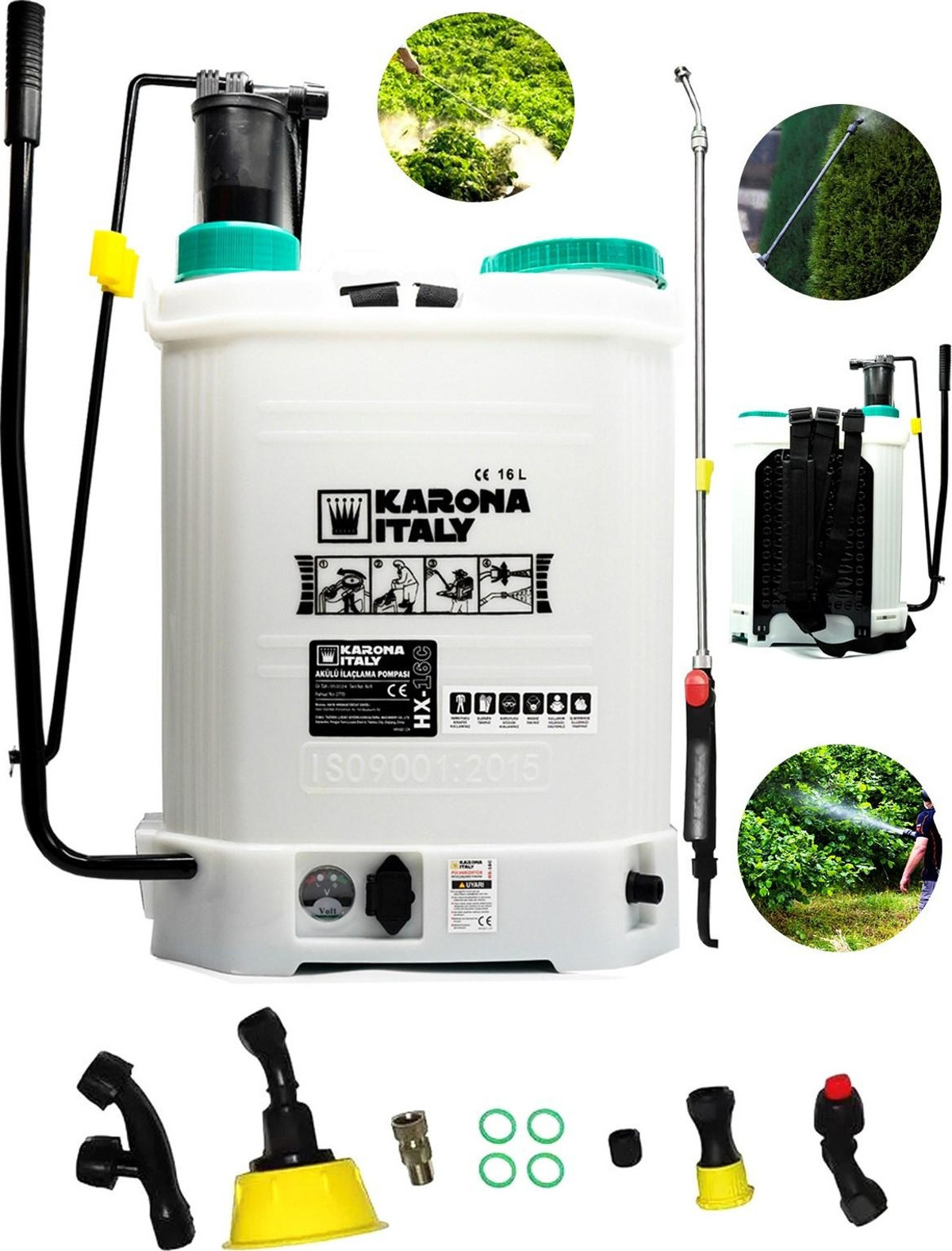 ROWERMAX İtaly Style Turbo 16 Lt Şarjlı ve Kollı Sırt Tipi İlaç Pompası ...
