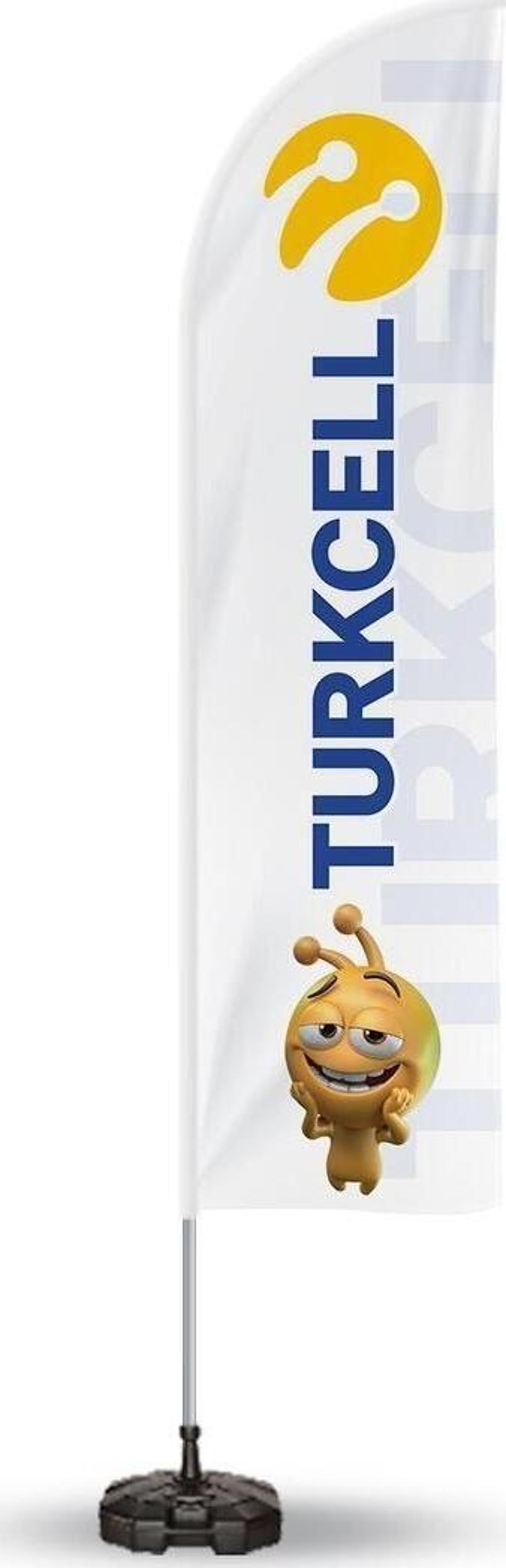 Turkcell Reklam Yönlendirme Ve Tanıtım Yelken Bayragı Beyaz - idefix