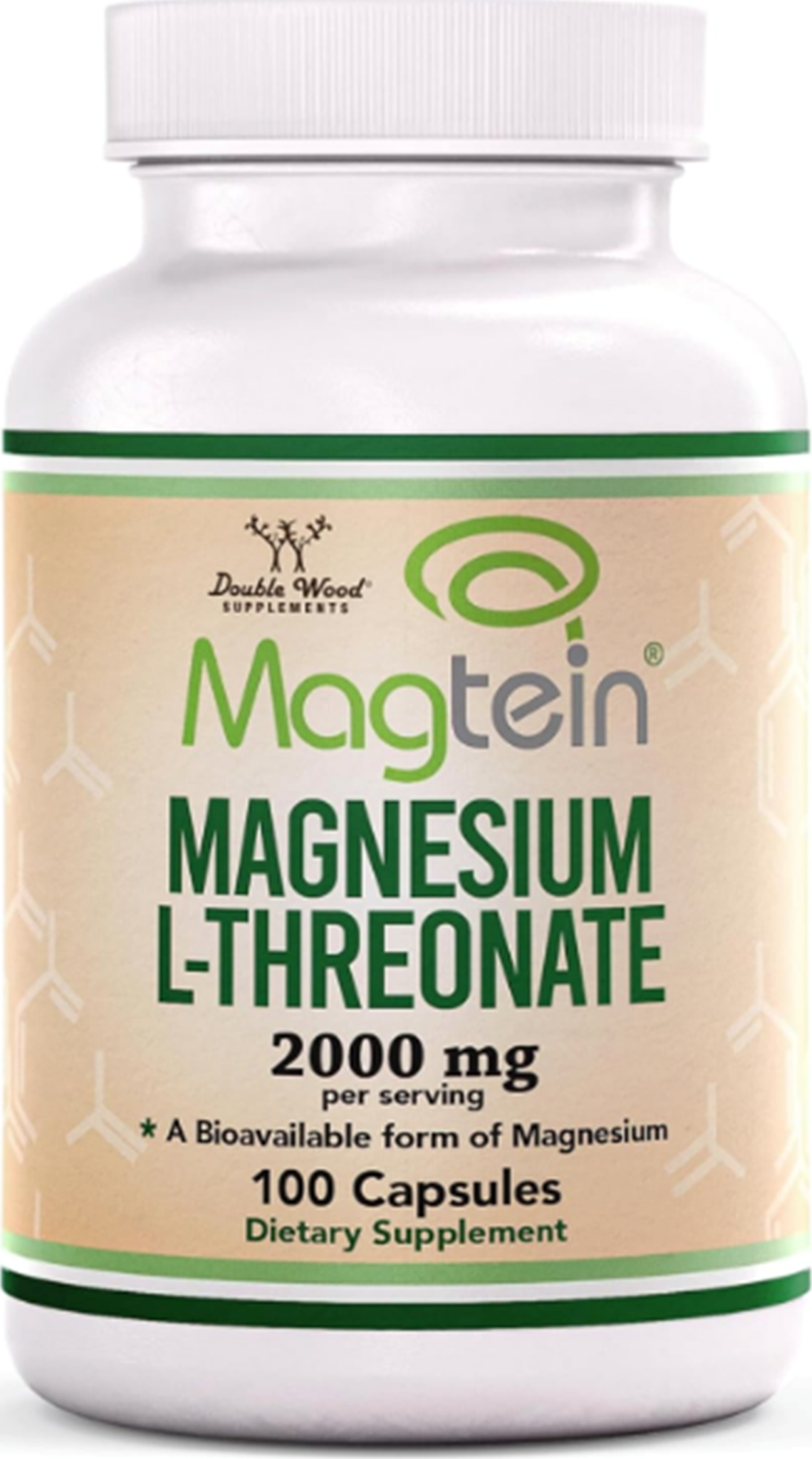 Double Wood Magnesium L-Threonate (Magtein) 2000Mg 100 Capsul. Usa ...