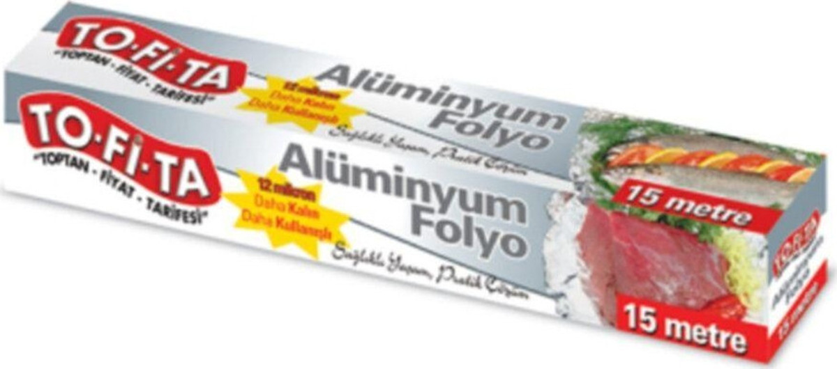 Tofita Alüminyum Folyo 15 Metre 12 Mikron - Ekstra Kalın - idefix