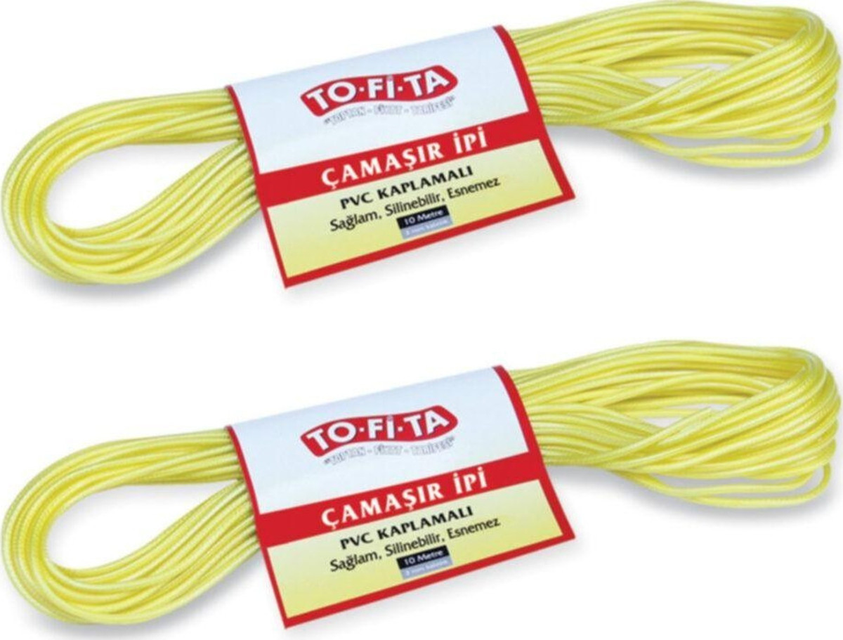 Tofita Çamaşır Ipi 2x10 Metre Pvc Kaplamalı - idefix