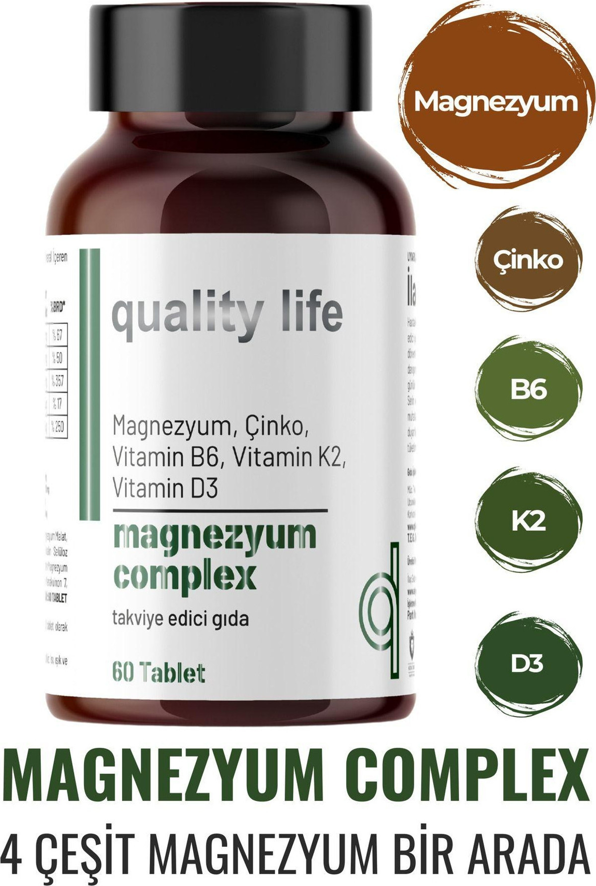 Quality Life Magnezyum Complex 60 Tablet - Magnezyum Malat Sitrat ...