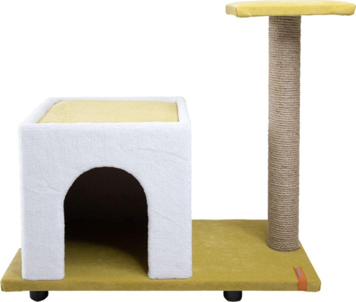Pugalo Sarı Catnipli Kedi Evi Tırmalamalı Yataklı Sarı Kedi Evi Ve ...