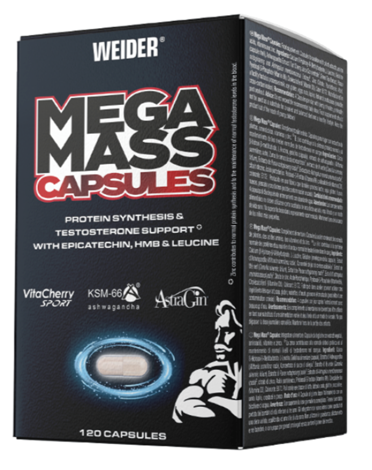 WEIDER MEGA MASS CAPSULES - SUPER POWERFUL MUSCLE GROWTH STIMULATOR 120 ...