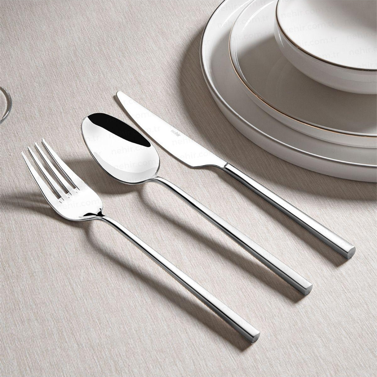 Gloria Sade 12 Kişilik 72 Parça Çatal Kaşık Bıçak Takımı - idefix