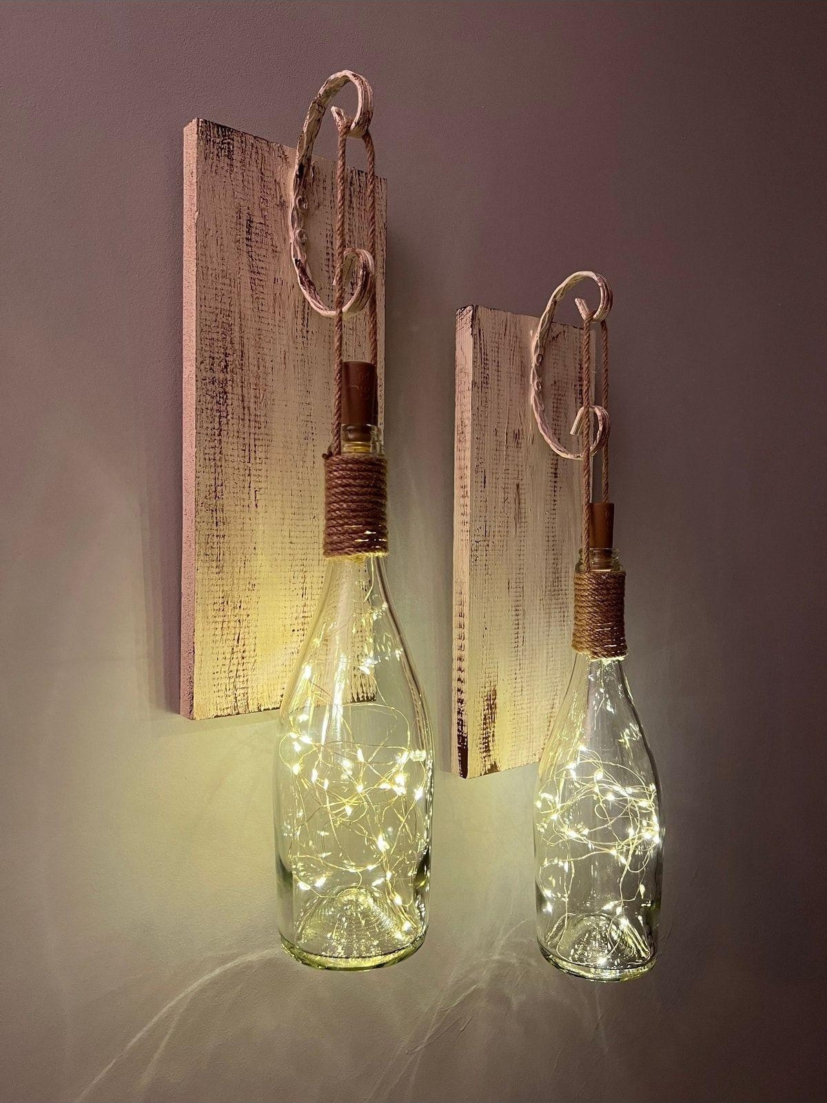 Mes Reves Design Tıpa Peri Led Işıklı Krem Kahve Cam Şampanya Şişesi ...