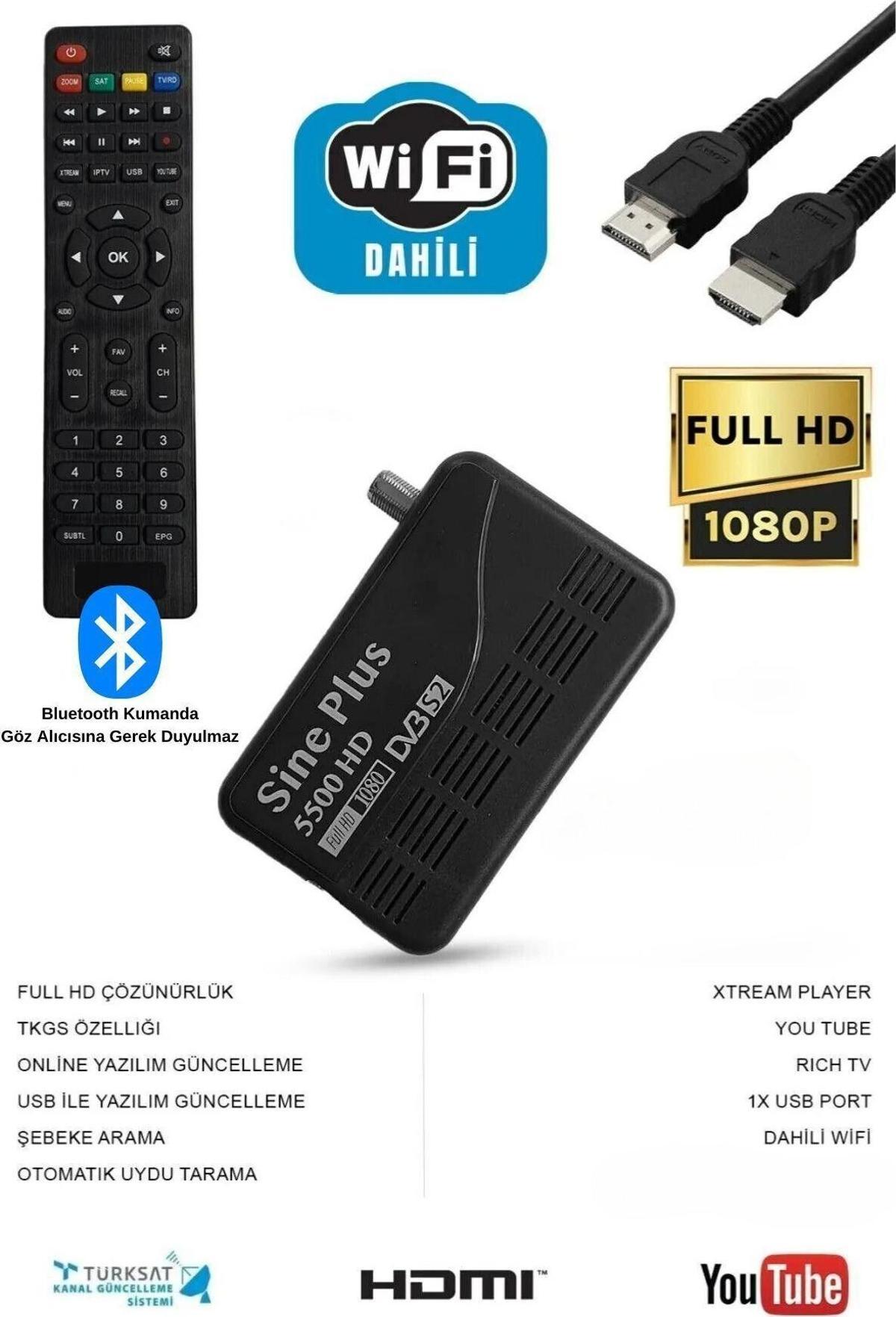 Sine Plus 5500 BT HD Uydu Alıcısı- Bluetooth Kumanda - idefix