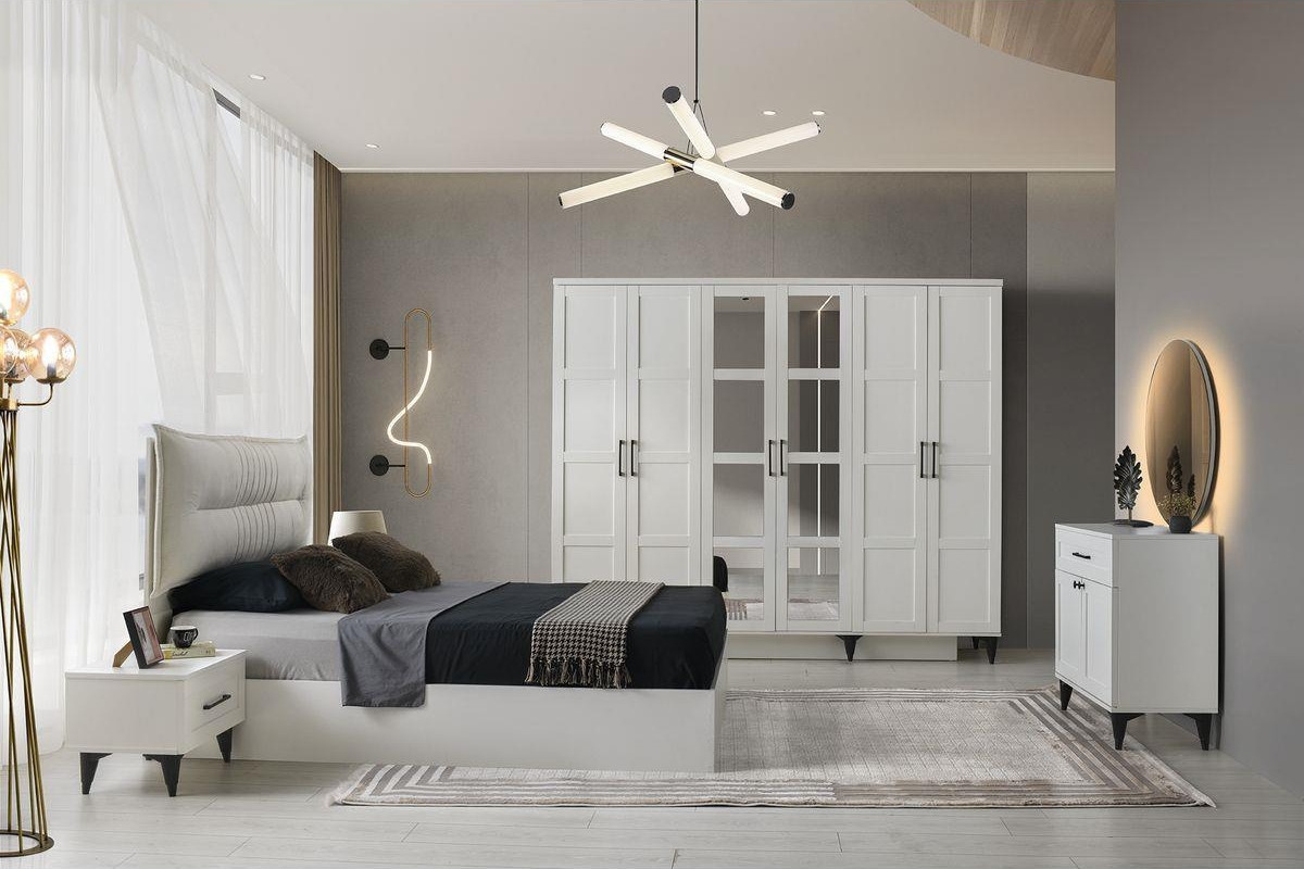 Avm 24 MASKAT YATAK ODASI-MDF-AYTAŞI-6 KAPAKLI VE AYNALI-BAZASIZ ...