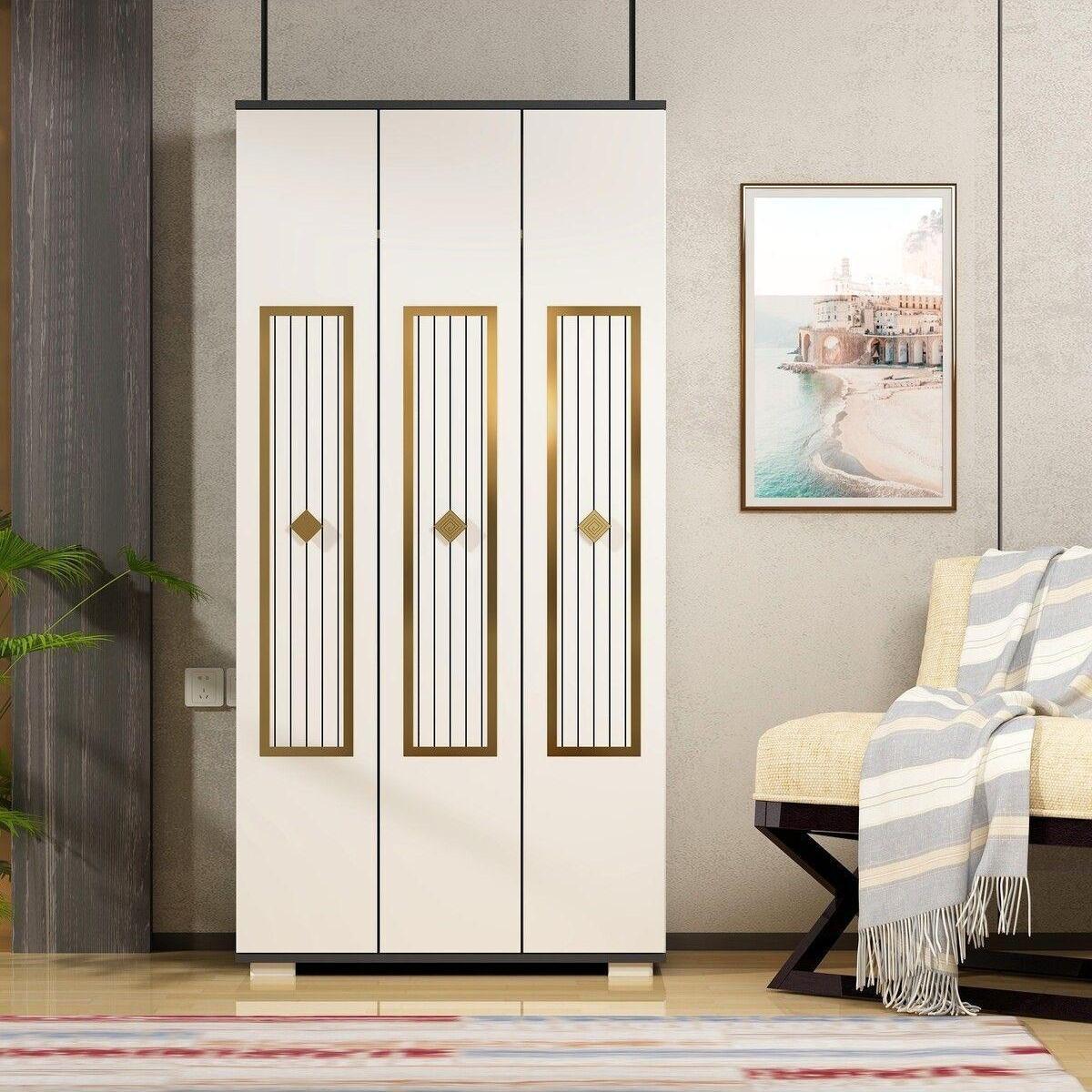 Zerka Concept Mora Gardırop Çok Amaçlı Dolap Antrasit Beyaz - idefix