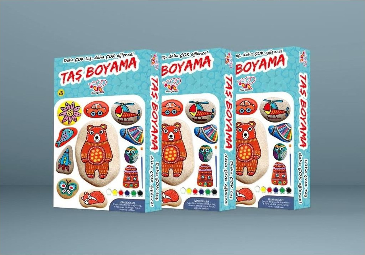 Bee Games 3 Adet Taş Boyama Hobi Uygulama Boyama Seti - idefix