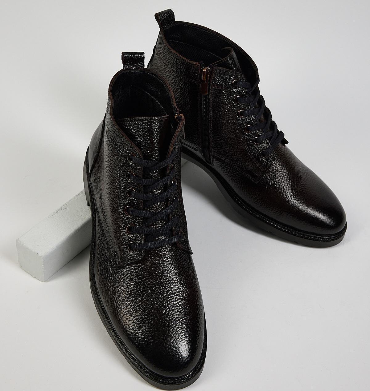 Tonny Black Erkek Kahve Rahat Kalıp Hakiki Deri Bağcıklı ve Fermuarlı ...